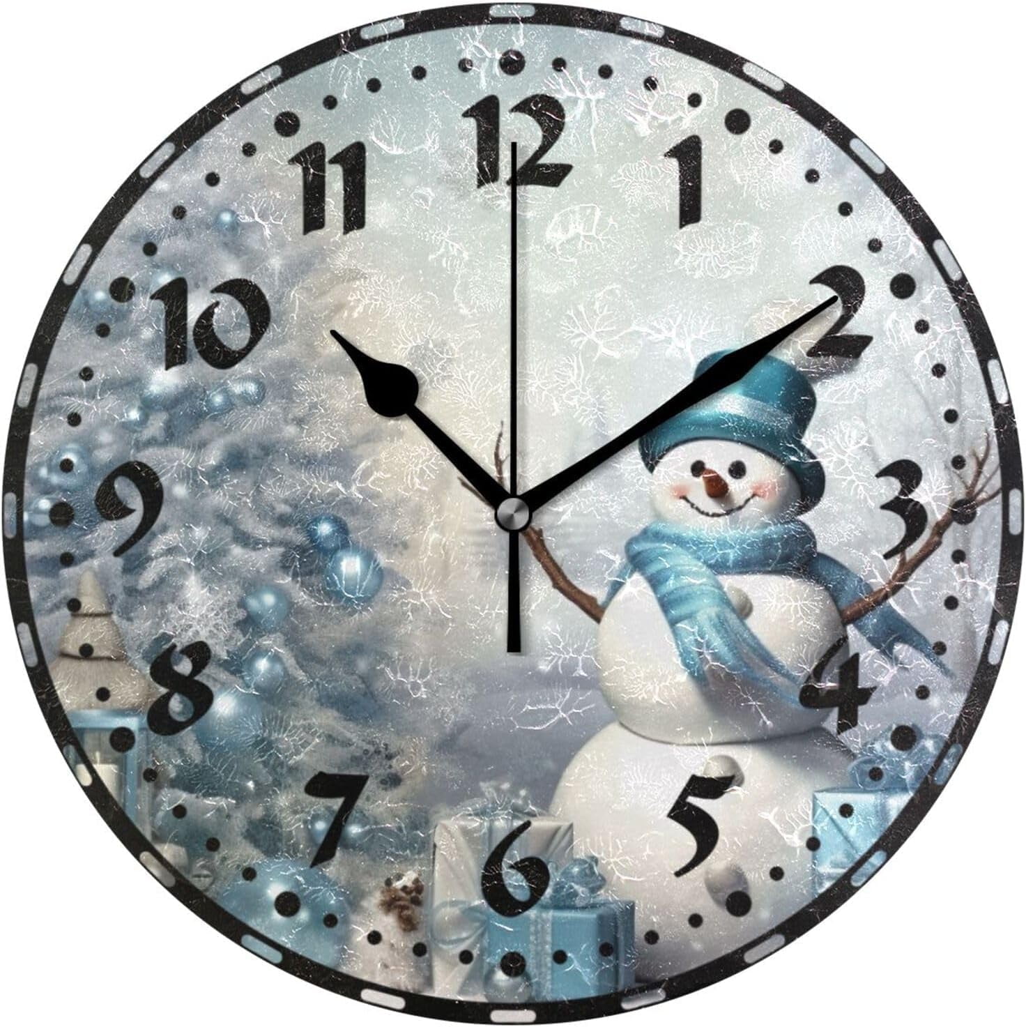 Dreamtimes Snowman Christmas Wall Clock, Silent Non Ticking 10 Inch ...