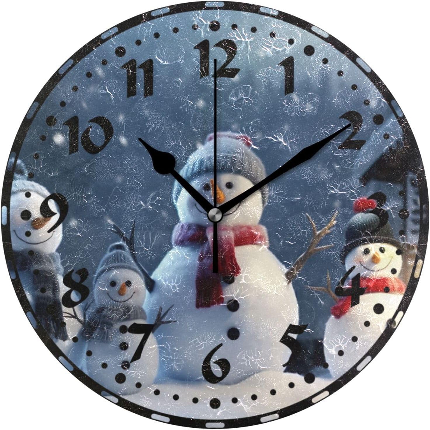 Dreamtimes Snowman Family Wall Clock, Silent Non Ticking 10 Inch ...