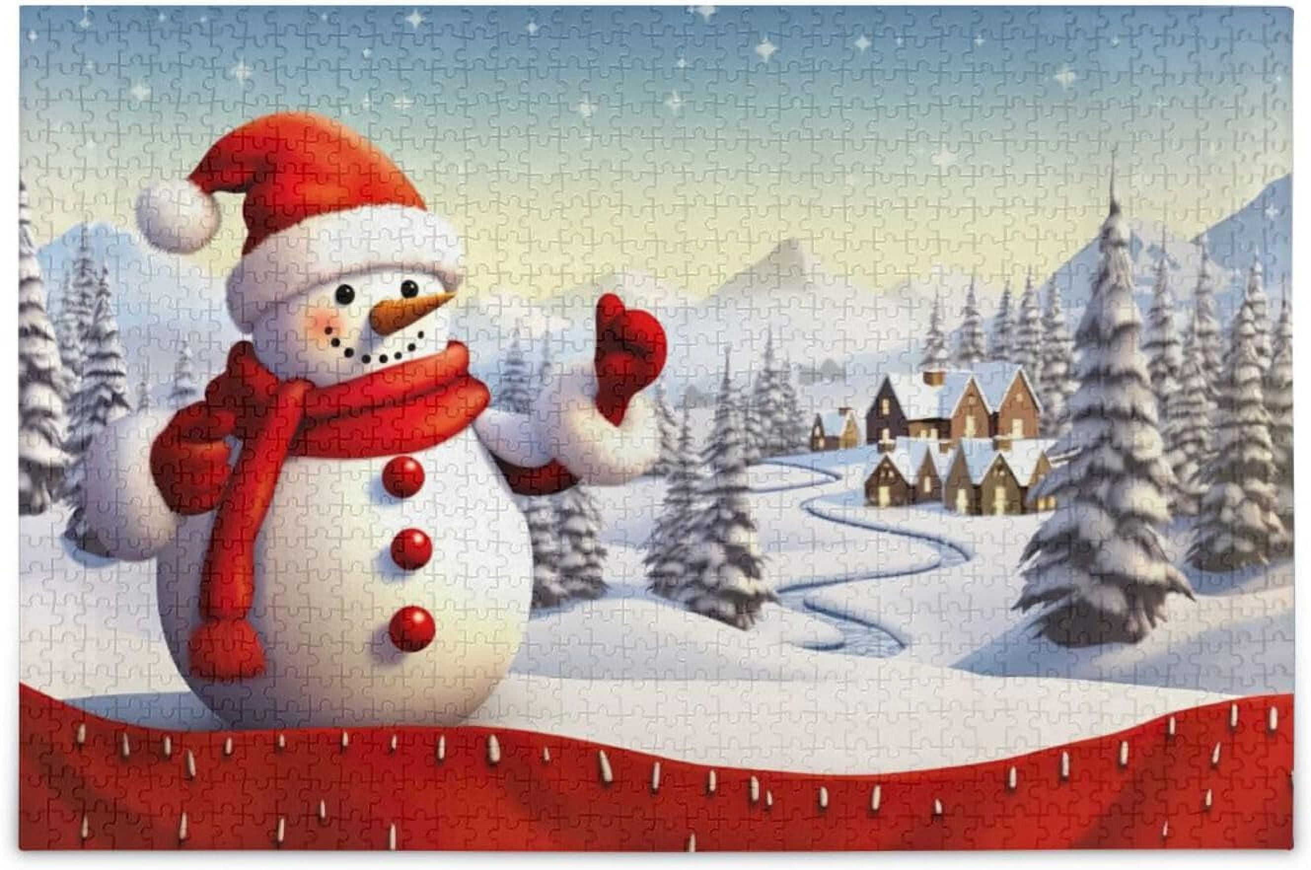 Dreamtimes Snowman Jigsaw Puzzle 500 Pieces,Wooden Puzzles Family Games ...