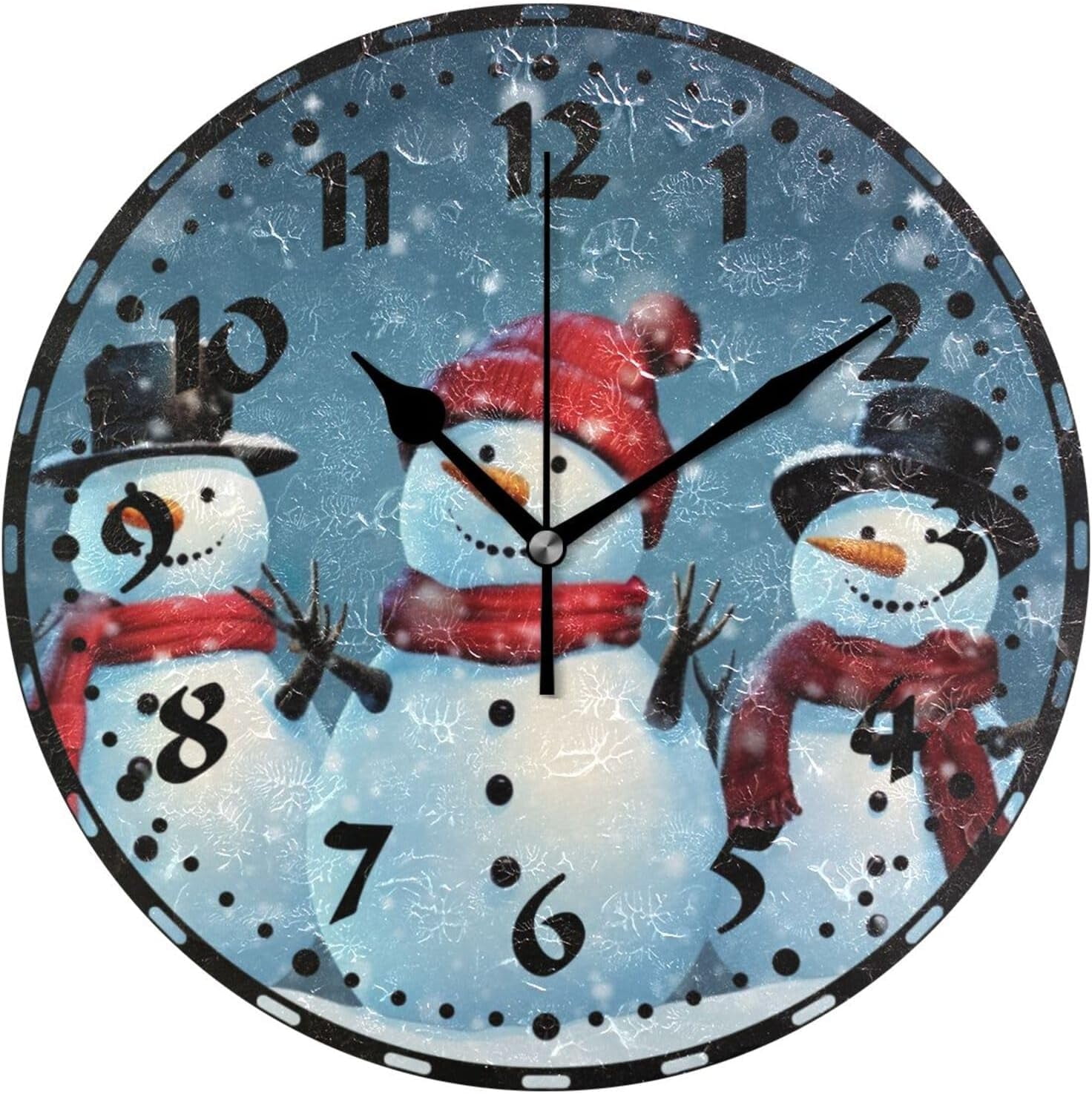 Dreamtimes Snowman Theme Wall Clock, Silent Non Ticking 10 Inch Battery ...