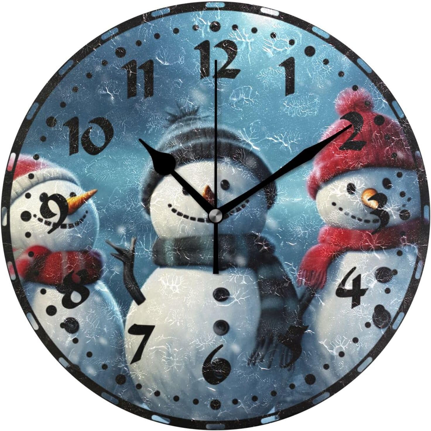 Dreamtimes Snowman Theme Wall Clock, Silent Non Ticking 10 Inch Battery ...