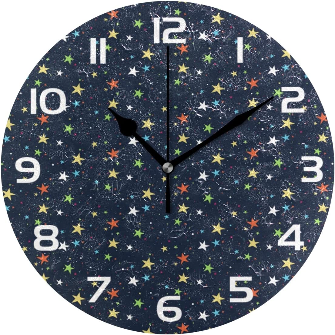 Dreamtimes Space Galaxy Wall Clock, 10 Inch Silent Non Ticking Round ...