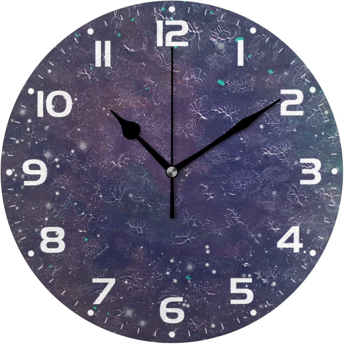 Dreamtimes Space Galaxy Wall Clock, 10 Inch Silent Non Ticking Round ...