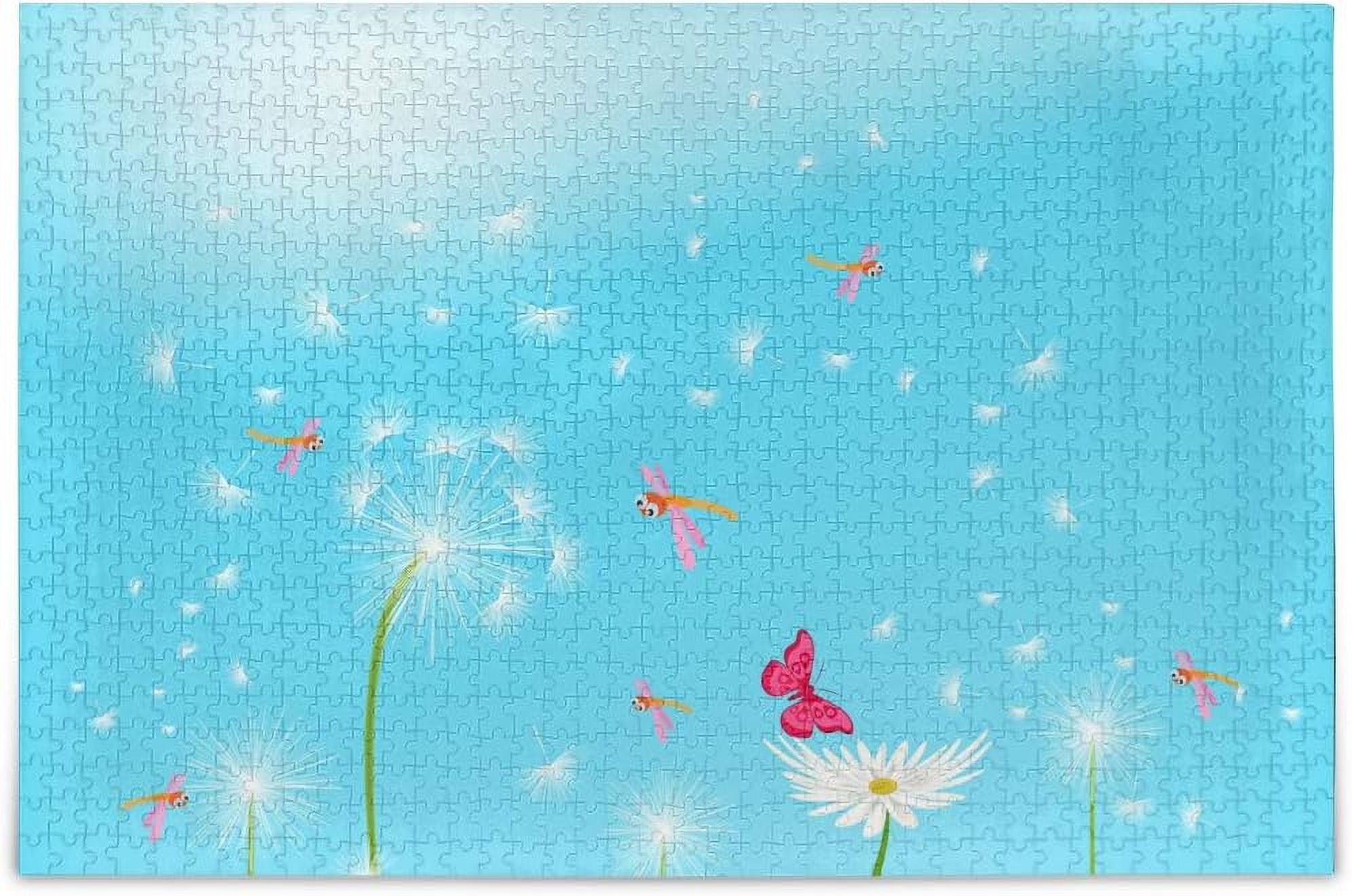 Dreamtimes Sparkling Dandelion White Daisy Flower Field Over Blue Sky ...