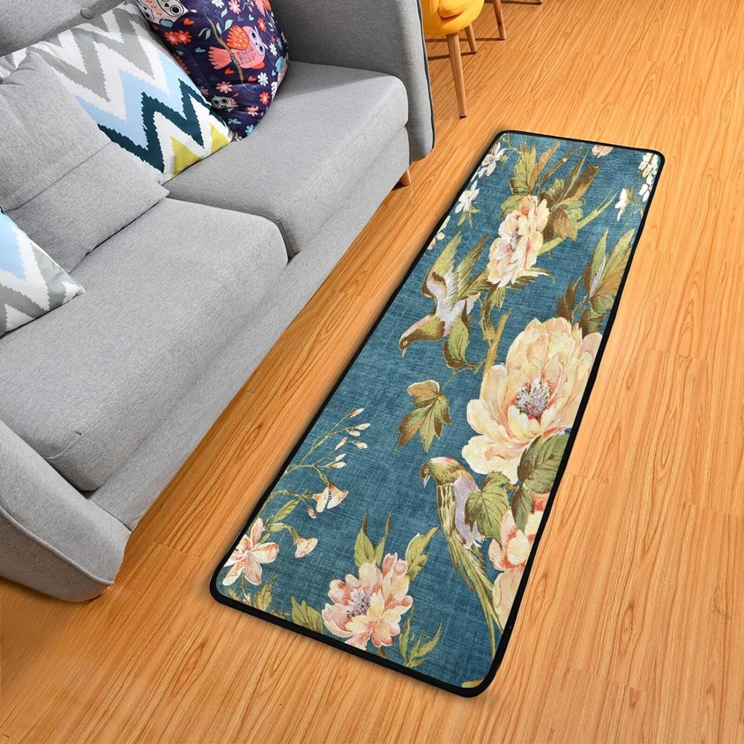 Dreamtimes Spring Flower Bird Hallway Runner Rug 2'x6' Kitchen Rug with ...