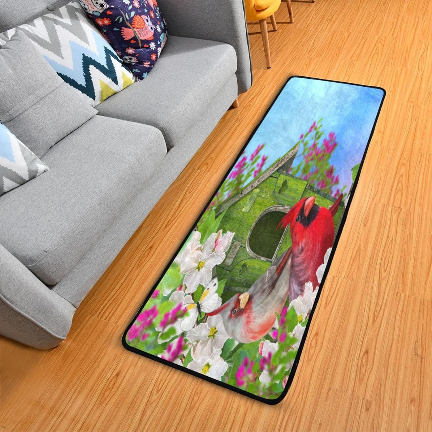 Dreamtimes Spring Flower Cardinal Hallway Runner Rug 2'x6' Kitchen Rug ...