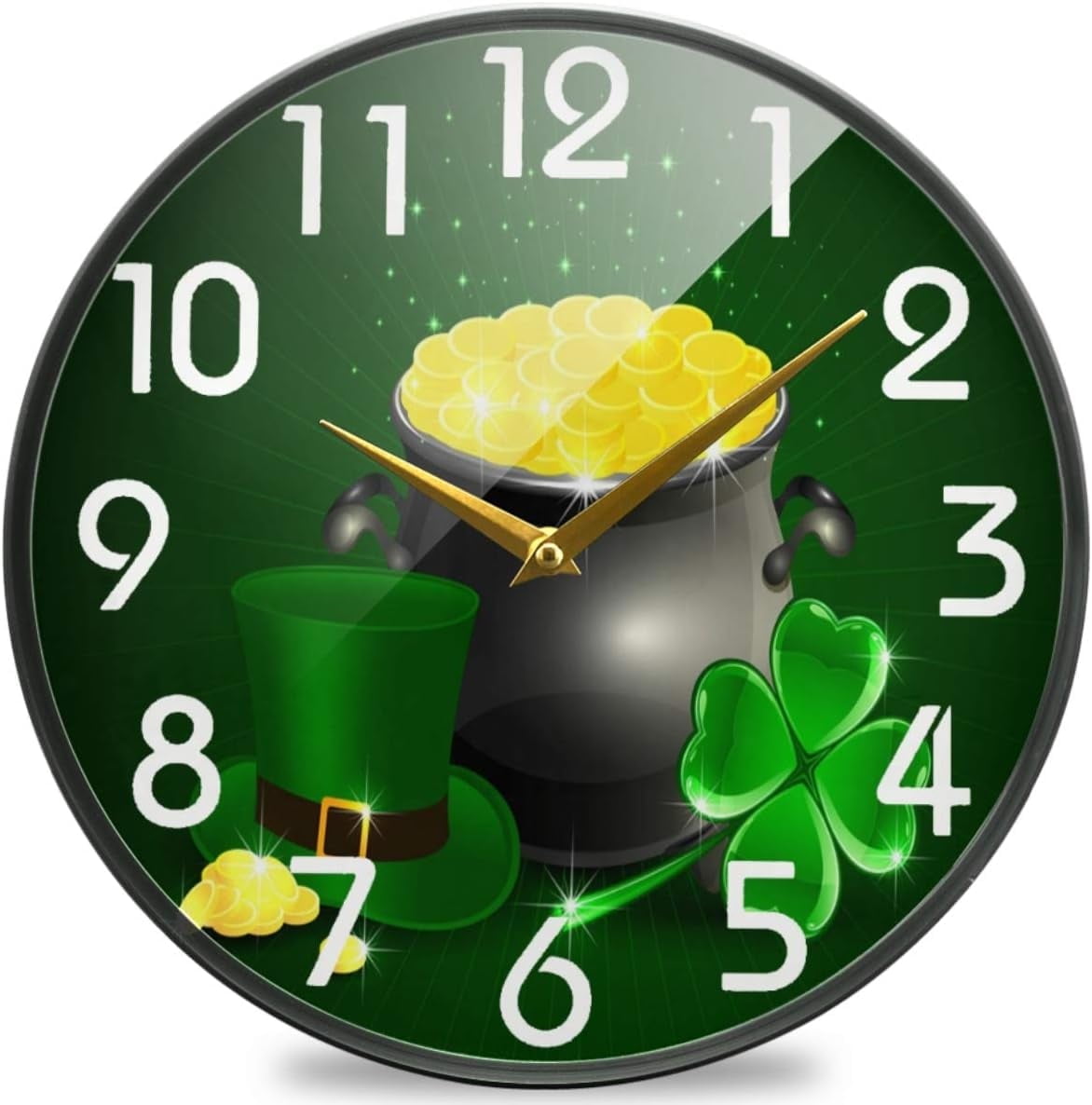 Dreamtimes St. Patrick's Day Leprechaun Hat Clover and Pot Round Wall ...