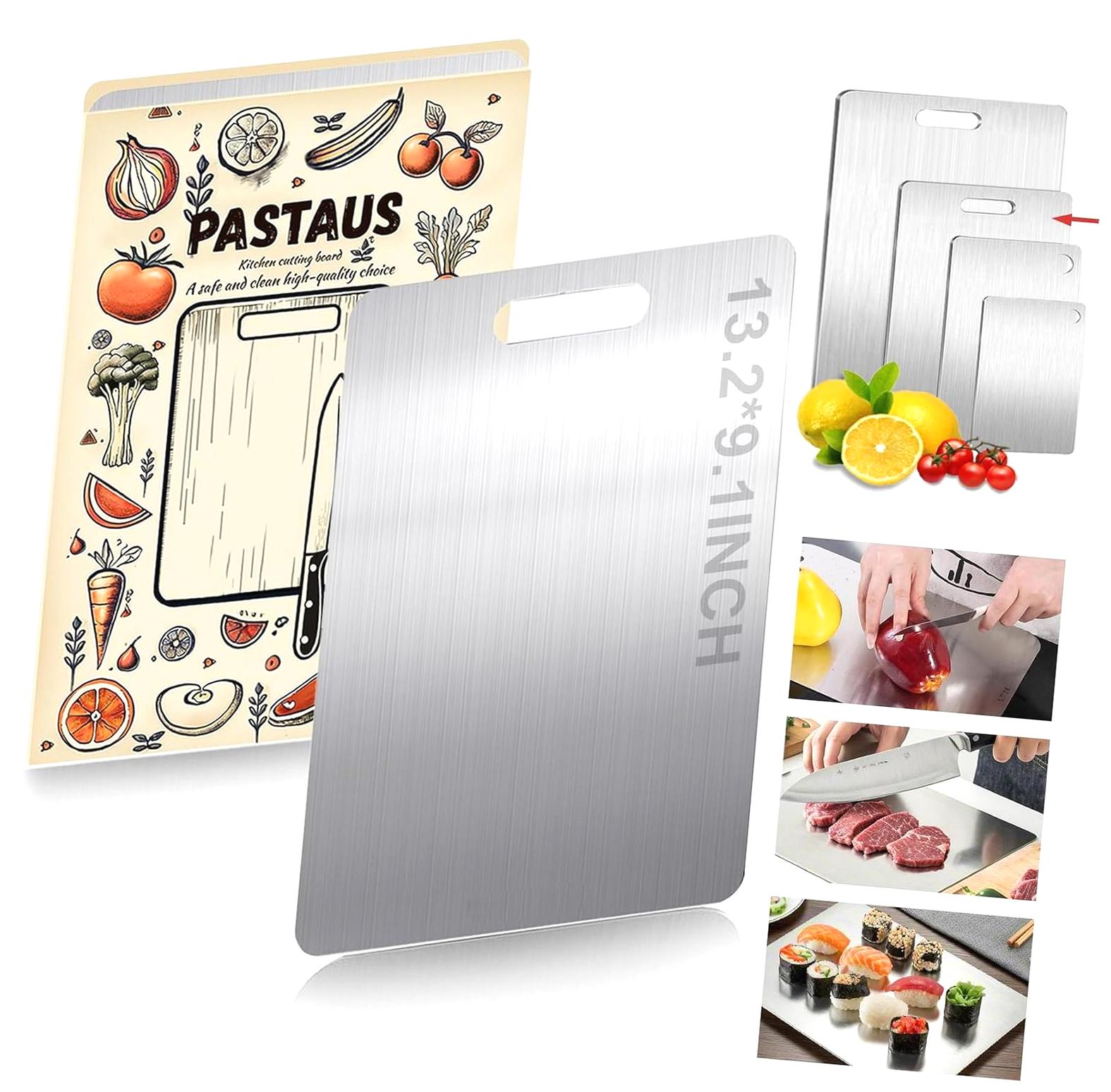 Dreamtimes Stainless Steel Chopping Board, Dual-sided Steel Board for ...