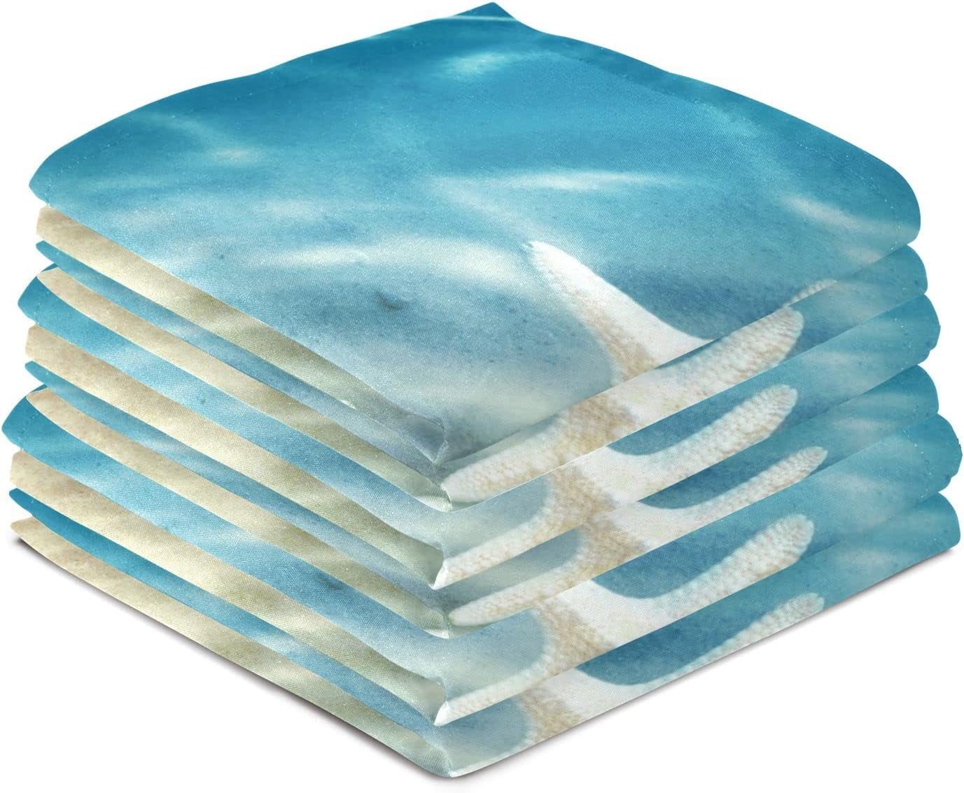 Dreamtimes Starfish and Seashell in Sea Water Kitchen Towels Set of 6 ...