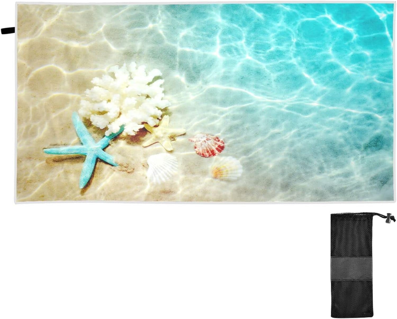 Dreamtimes Starfish Seashell Summer Beach Beach Towel,Absorbent Quick ...