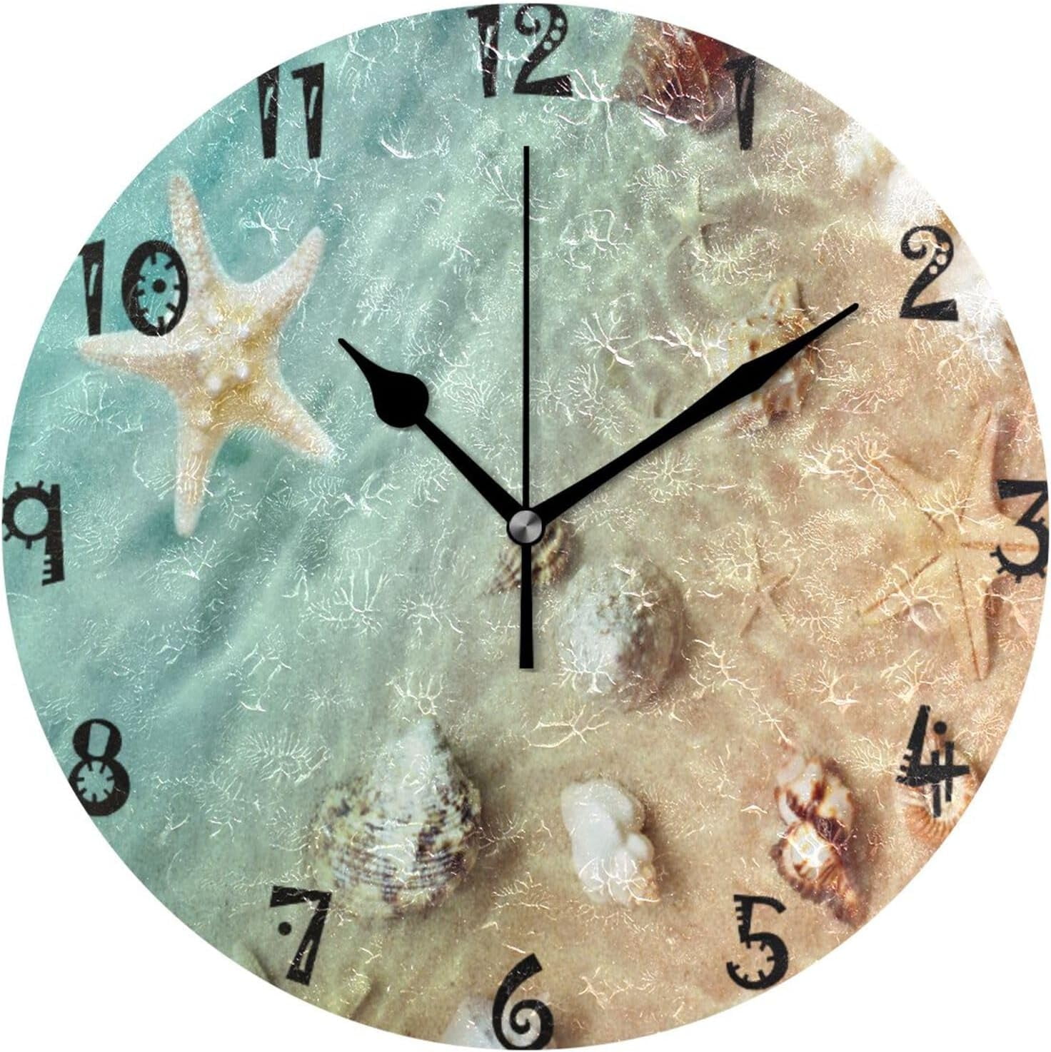 Dreamtimes Starfish Summer Beach Wall Clock,Silent Non Ticking 10 Inch ...