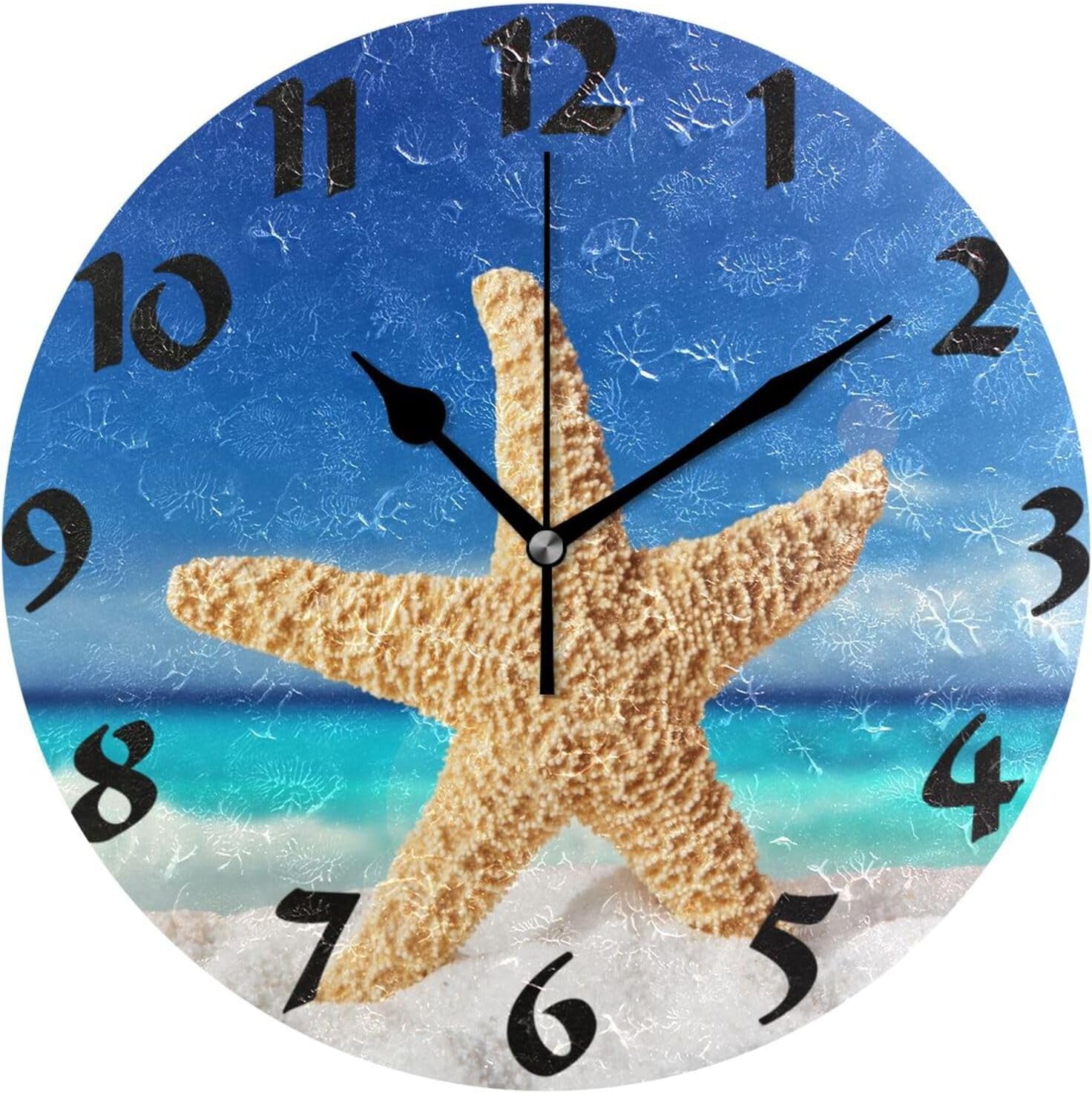Dreamtimes Starfish Wall Clock,Silent Non Ticking 10 Inch Battery ...