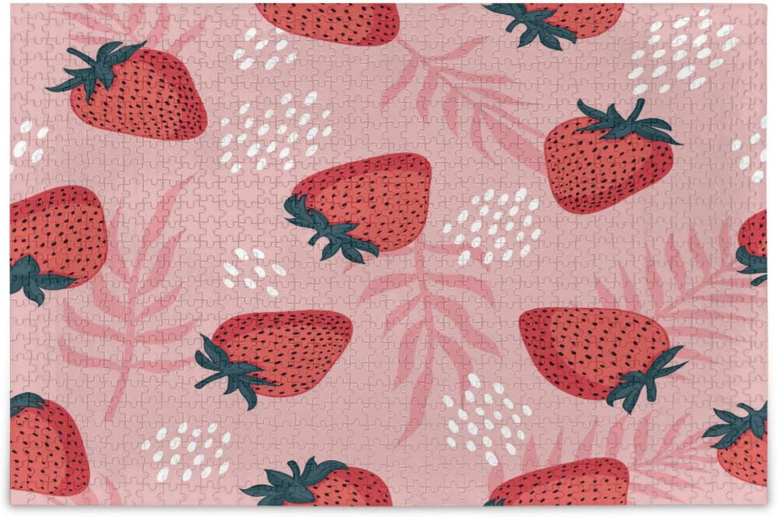 Dreamtimes Strawberry Pink Floral Jigsaw Puzzles for Adults 500 Pieces ...