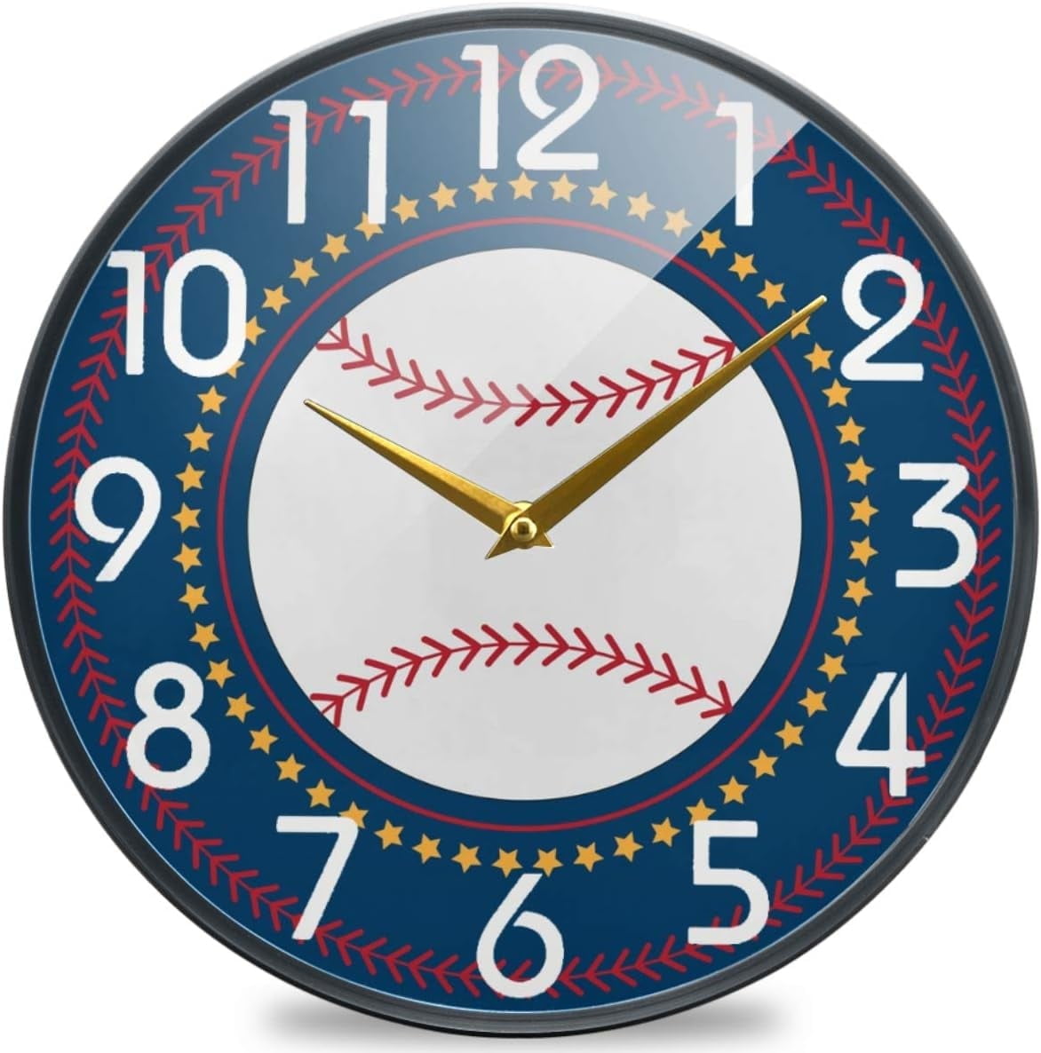 Dreamtimes Stylish Baseball Stars Flat Illustration Round Wall Clock ...