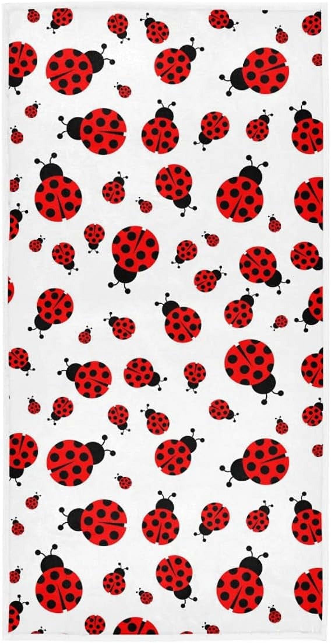 Dreamtimes Stylish Lifelike Ladybug Pattern Soft Bath Towel Large Hand ...