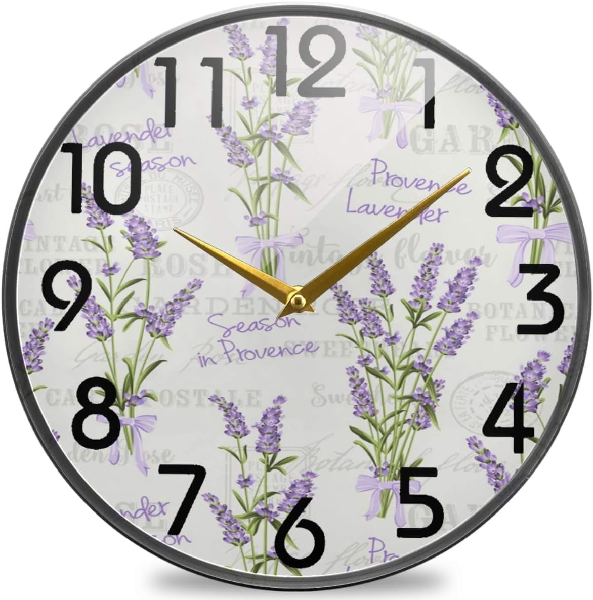 Dreamtimes Stylish Purple Lavender Flowers Vintage Pattern Round Wall ...