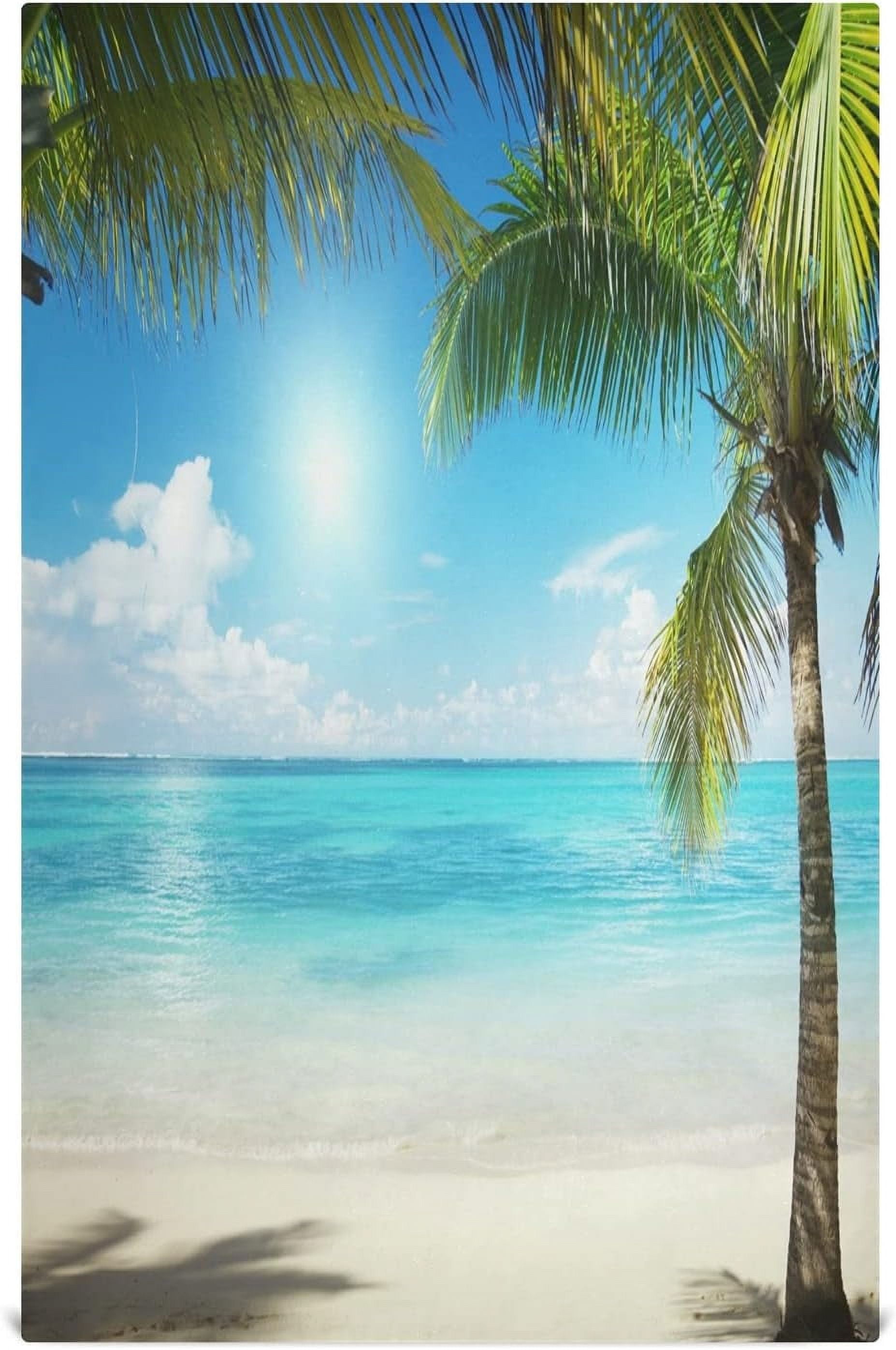 Dreamtimes Summer Beach Coconut Tree Kitchen Dish Towels, 18 Inch x 28 ...