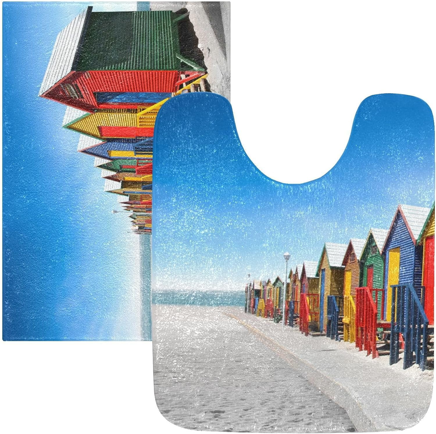 Dreamtimes Summer Beach Colorful Bathing Cabin Bath Mat for Bathroom ...