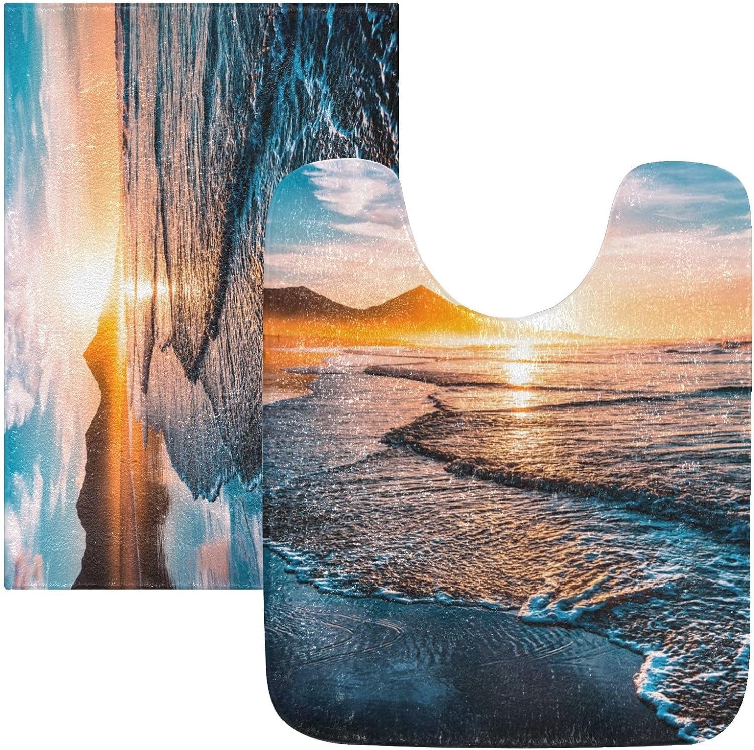 Dreamtimes Summer Beach Sunset Bath Mat for Bathroom Shower U Shape ...