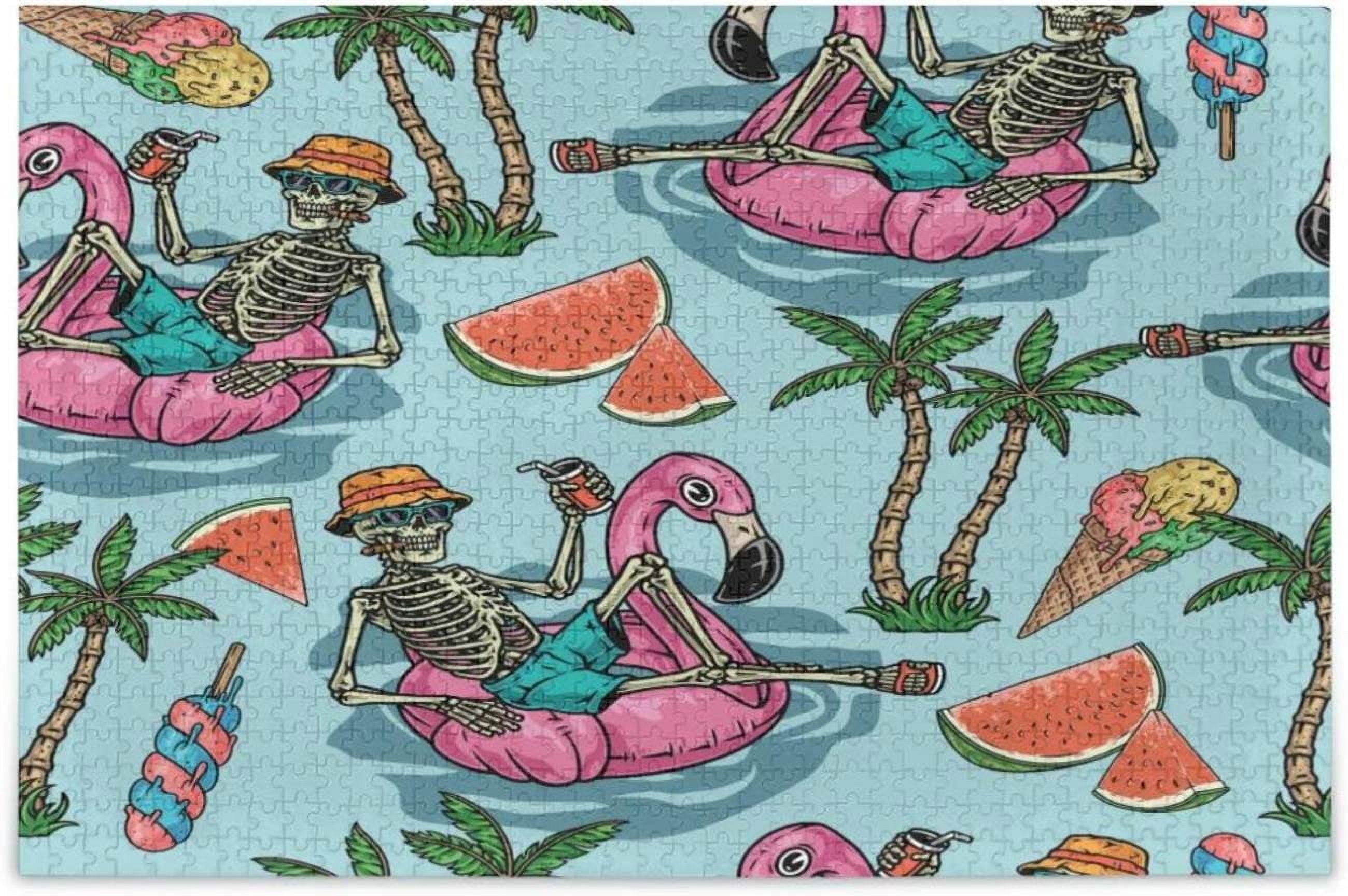 Dreamtimes Summer Skeleton Wooden Jigsaw Puzzles, 20.5" x 14.9 ...