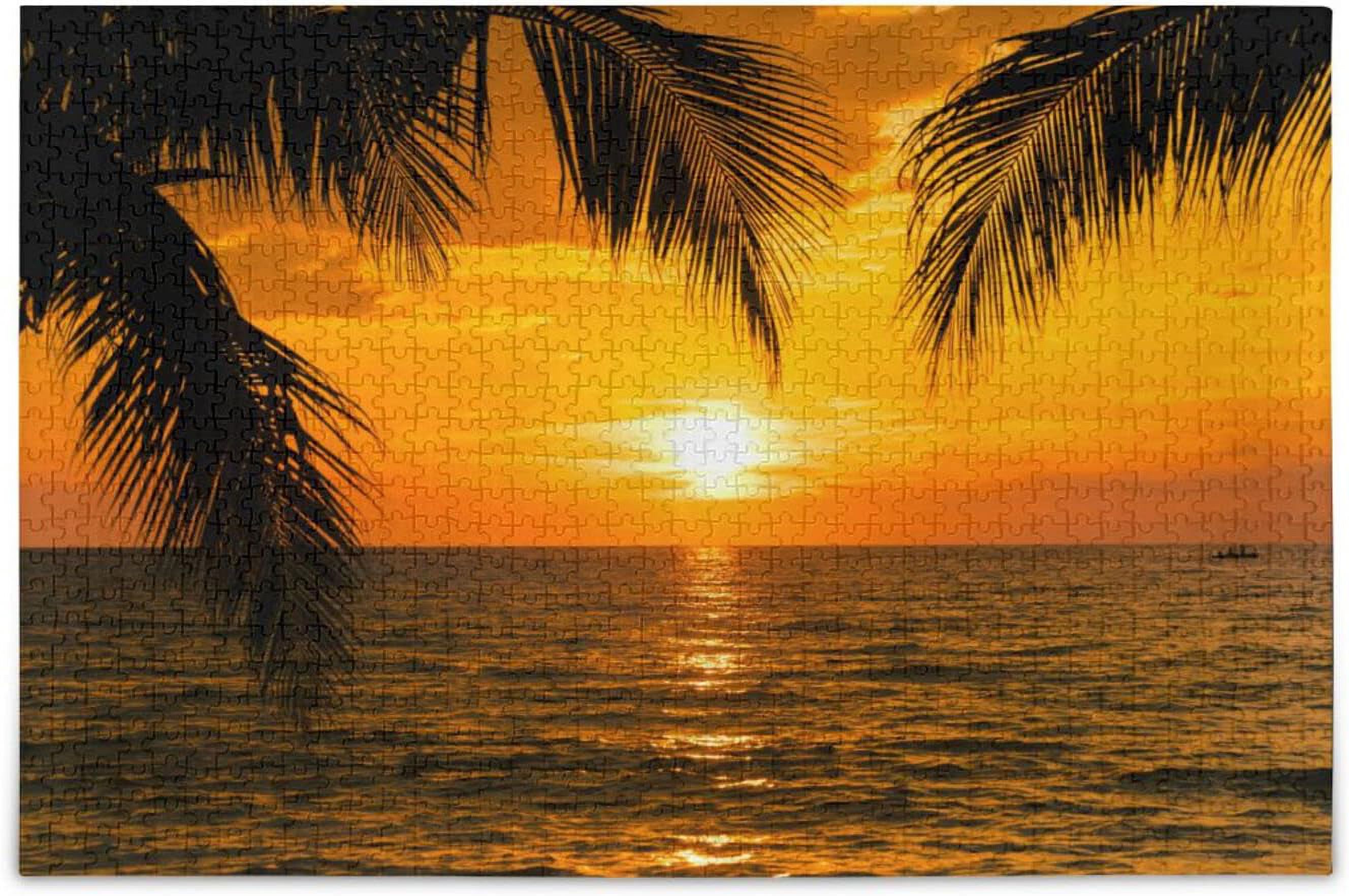 Dreamtimes Summer Sunset Palm Jigsaw Puzzles for Adults 1000 Pieces ...