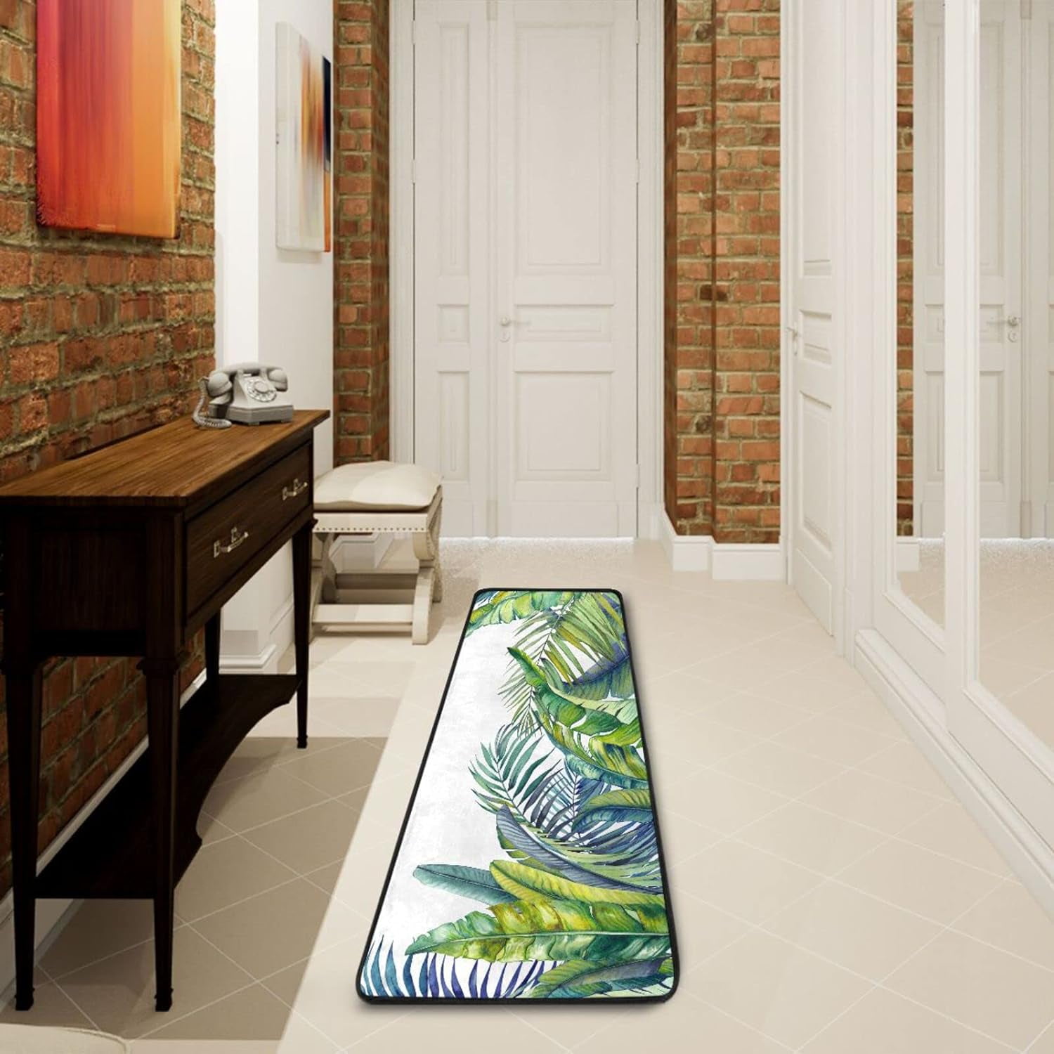 Dreamtimes Summer Tropical Leaves Hallway Runner Rug 2'x6' Kitchen Rug ...
