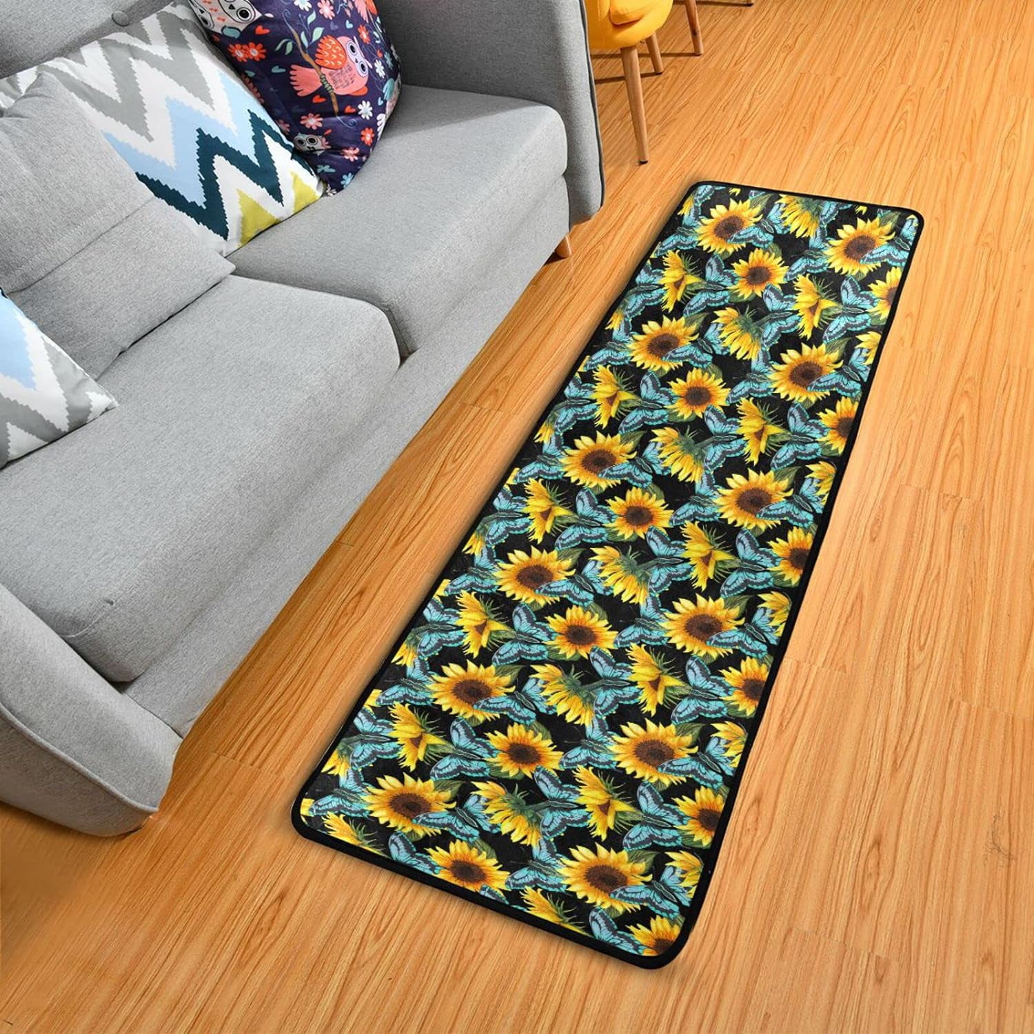 Dreamtimes Summer Yellow Sunflower Hallway Runner Rug 2'x6' Kitchen Rug ...