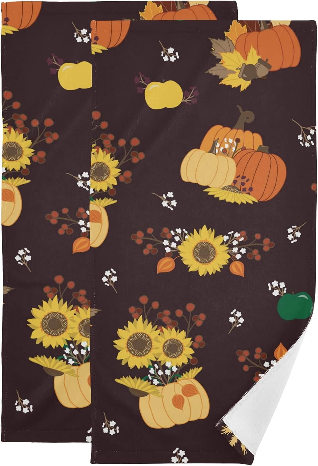 Dreamtimes Sunflower Soft Hand Towels 2-Piece Absorbent Bath Towel ...