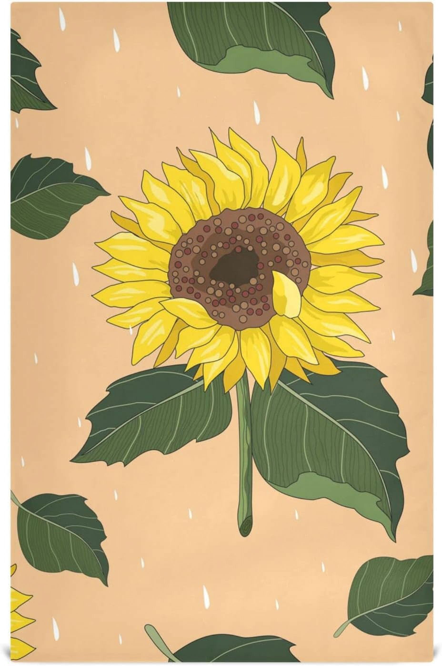 Dreamtimes Sunflowers Autumn Kitchen Towels Set of 1 Dishcloths Hand ...