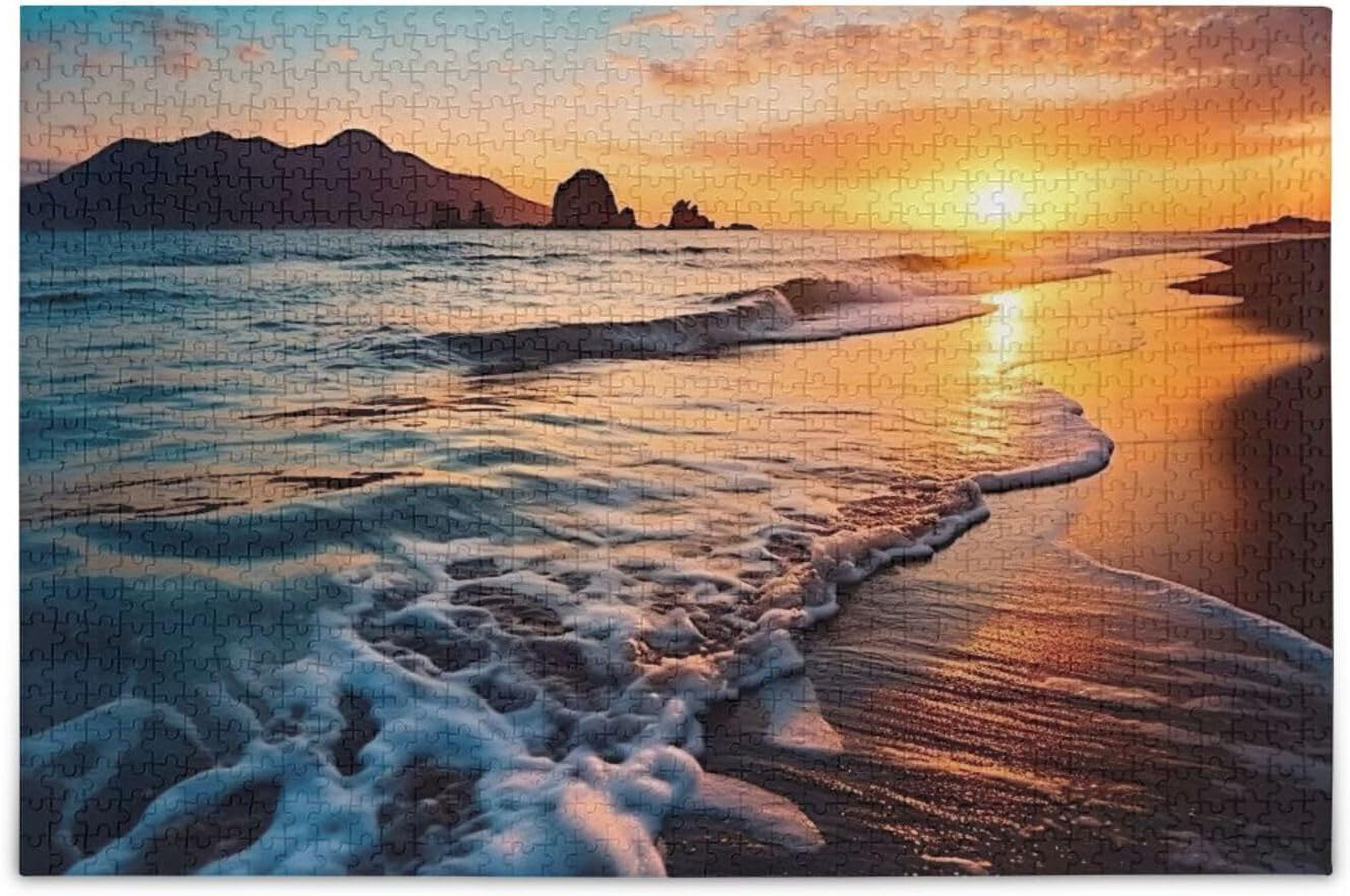 Dreamtimes Sunset at Beach Puzzle 1000 Pieces - Wooden Jigsaw Puzzles ...