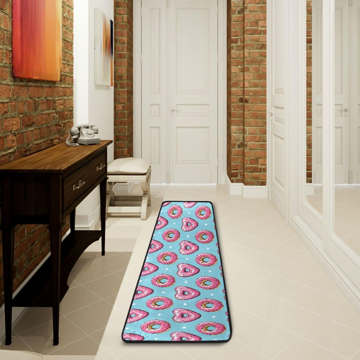 Dreamtimes Sweet Donuts Hallway Runner Rug 2'x6' Kitchen Rug with ...