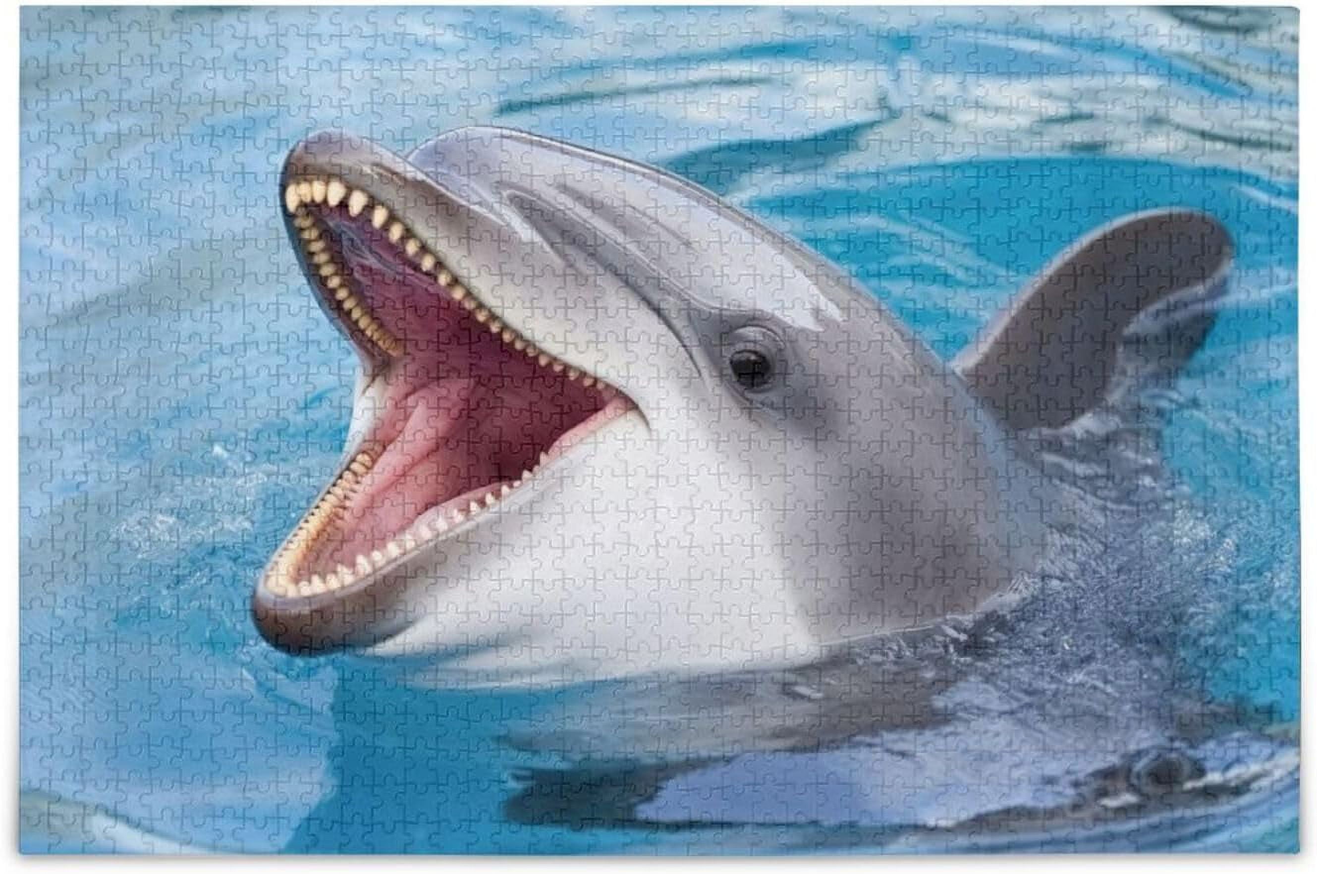 Dreamtimes Swimming Dolphin Puzzle 500 Pieces - Wooden Jigsaw Puzzles ...