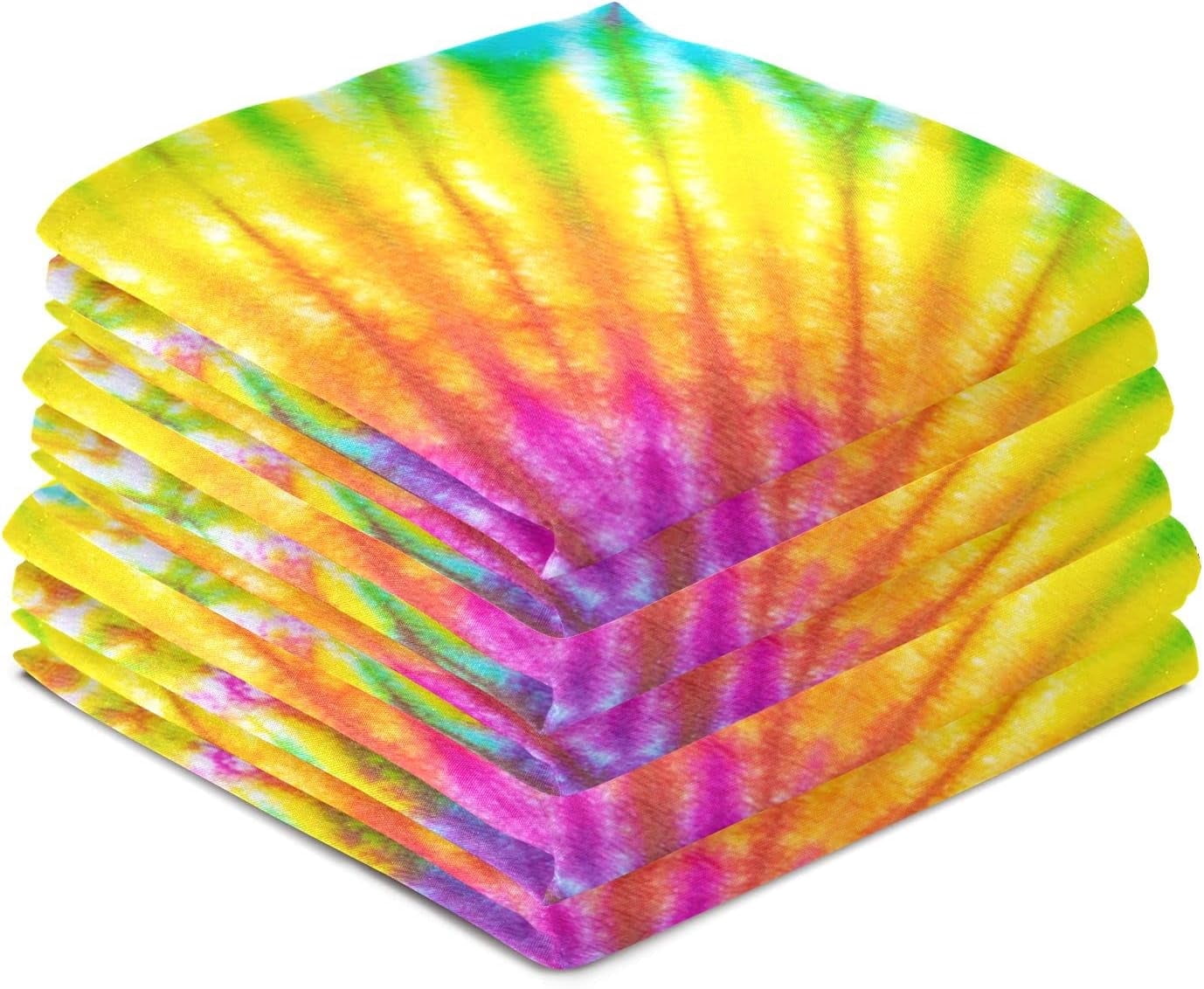 Dreamtimes Swirl Colorful Tie Dye Kitchen Towels Set of 6 Dishcloths ...