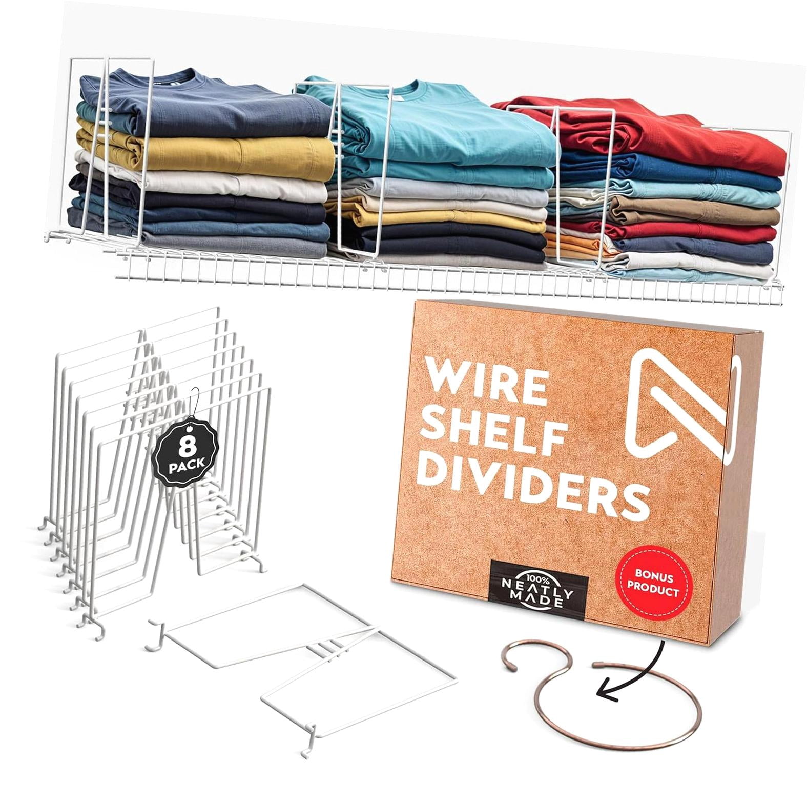 Dreamtimes Tall White Wire Shelf Dividers for Closet Organization – and ...