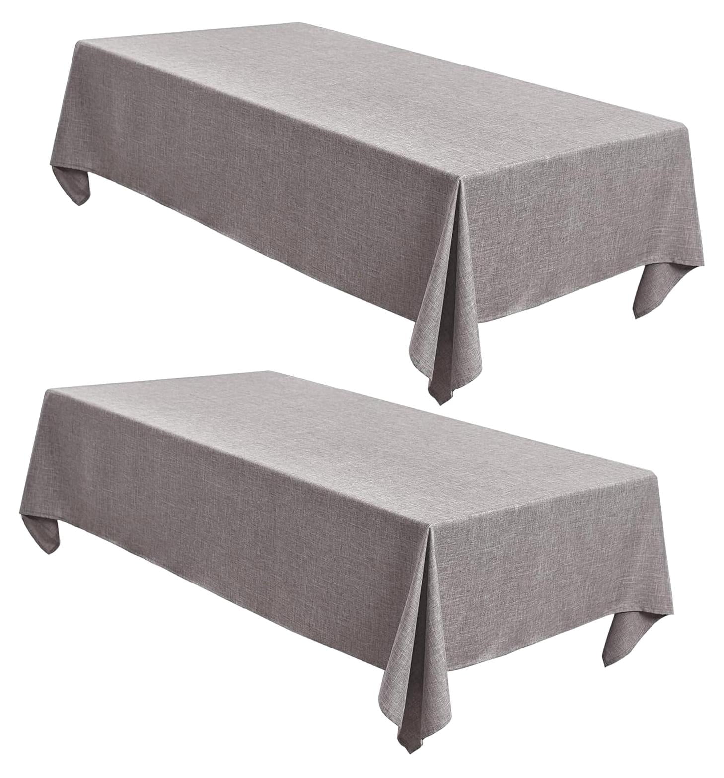 Dreamtimes Textured Linen Tablecloths 2-Piece Set, Washable Fabric ...