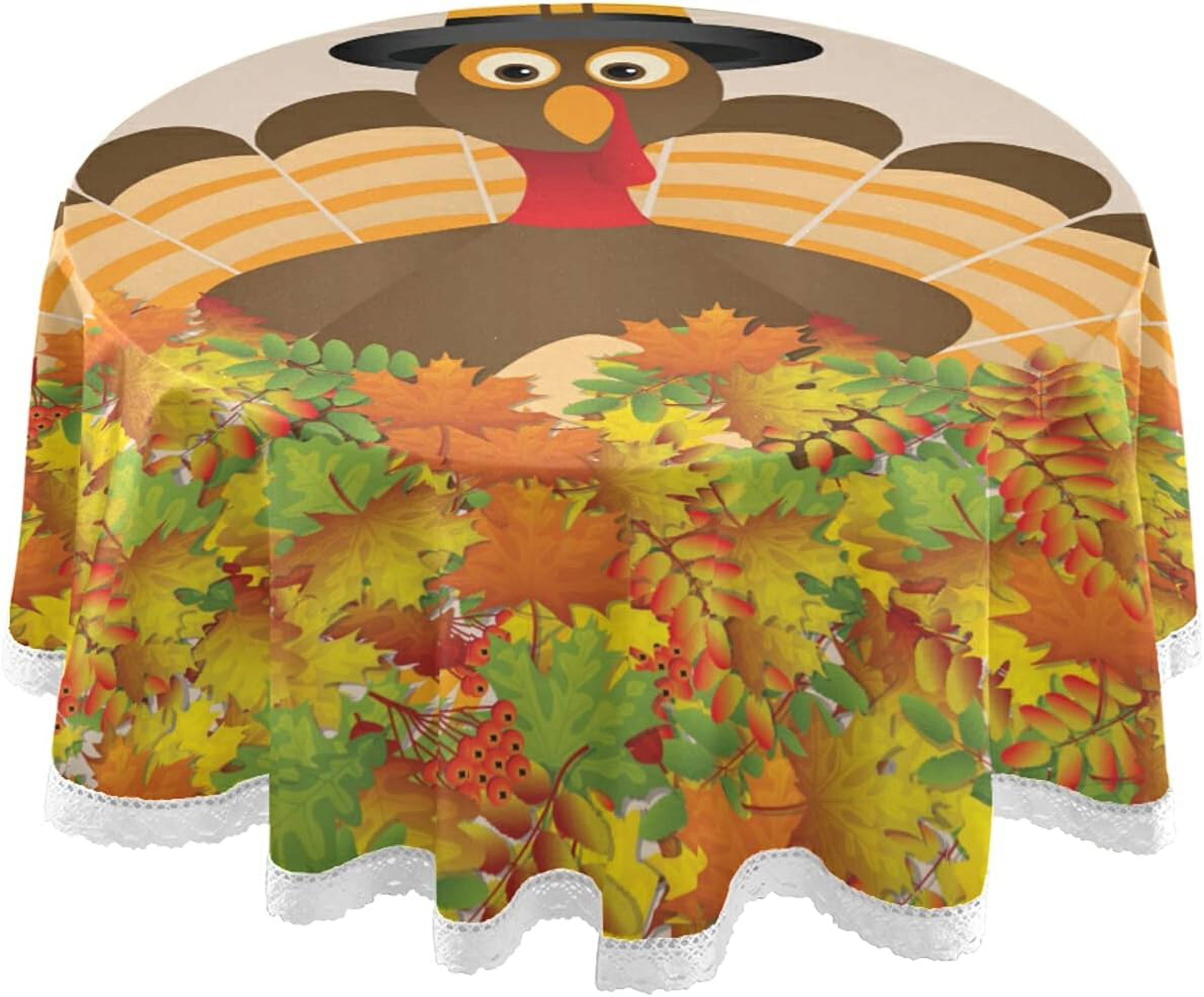 Dreamtimes Thanksgiving Day Tablecloth 60",Happy Thanksgiving Turkey ...