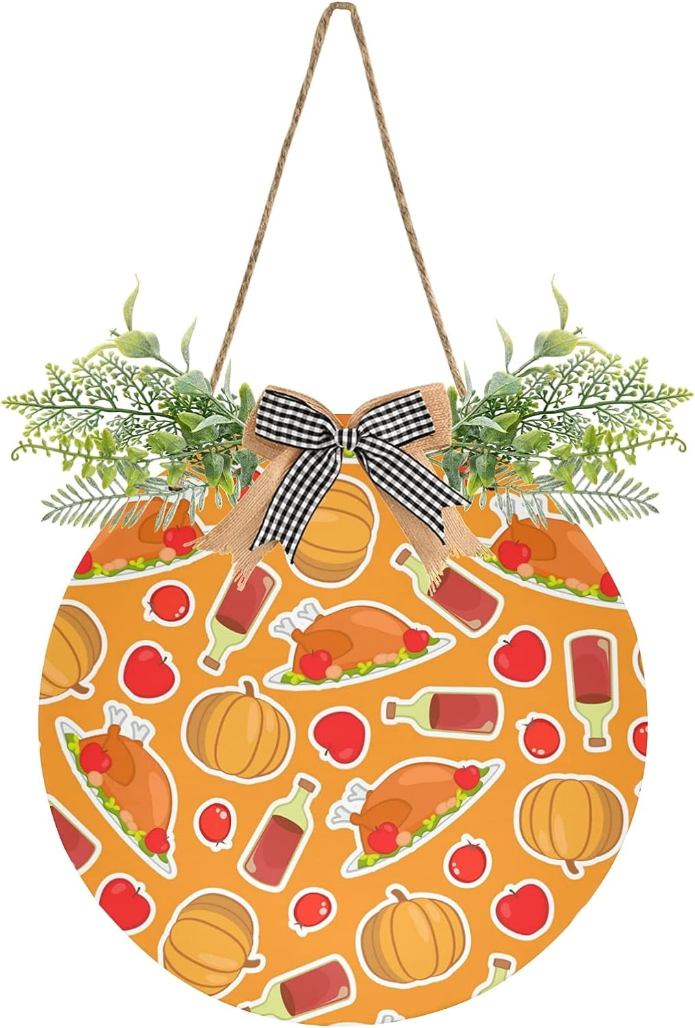 Dreamtimes Thanksgiving Turkey Welcome Sign, Front Door Decoration ...