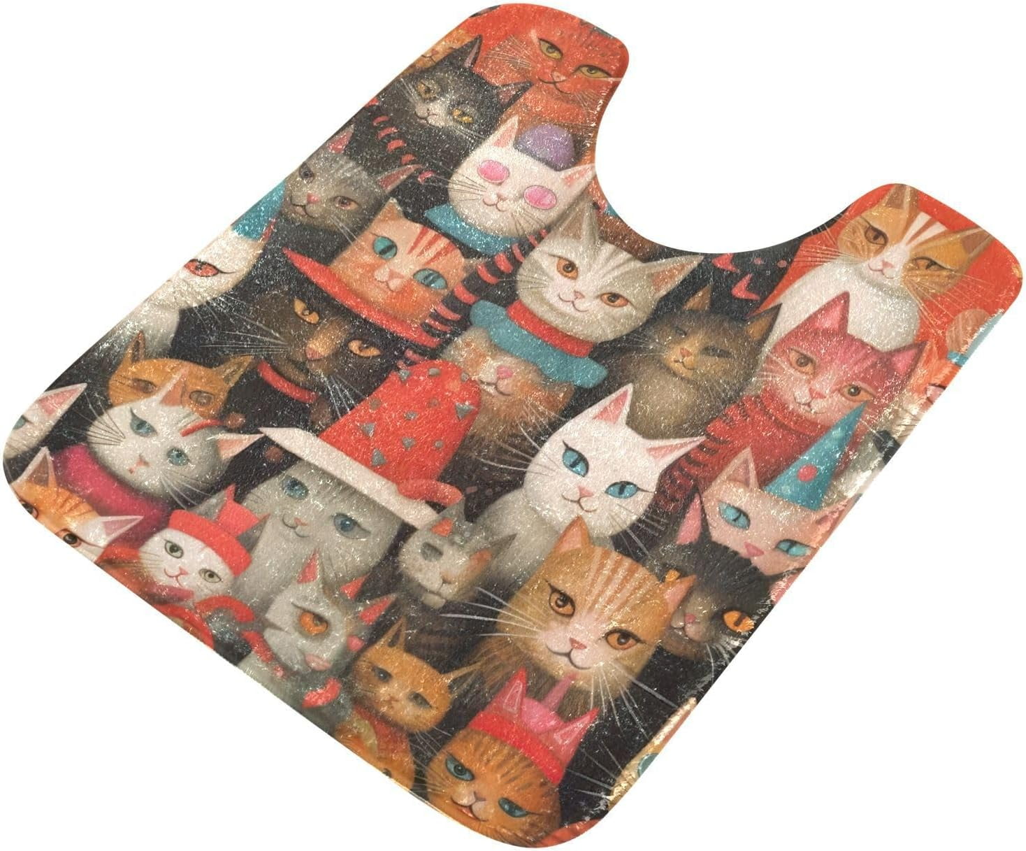 Dreamtimes Toiletry Mat Abstract Cats Group Print, Luxury U-Shaped ...
