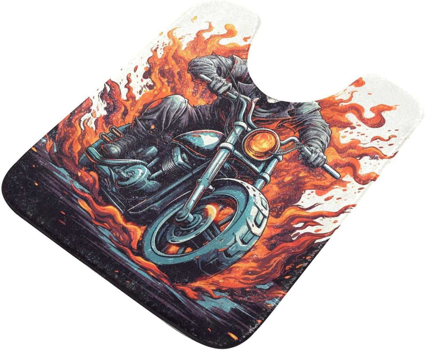 Dreamtimes Toiletry Mat Skeleton Motorcycle Print, Luxury U-Shaped ...