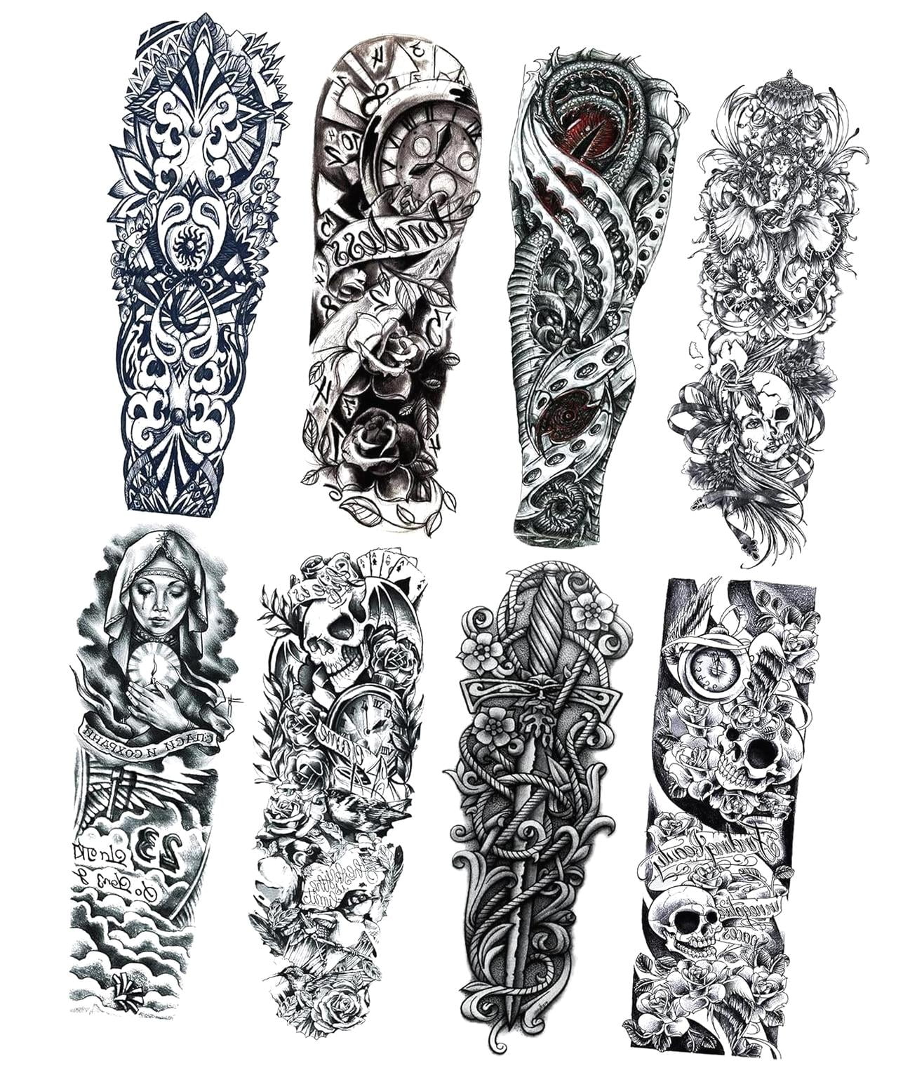 Dreamtimes Totem Skull - 8-Sheet Lifelike Sleeve Tattoos for Both ...