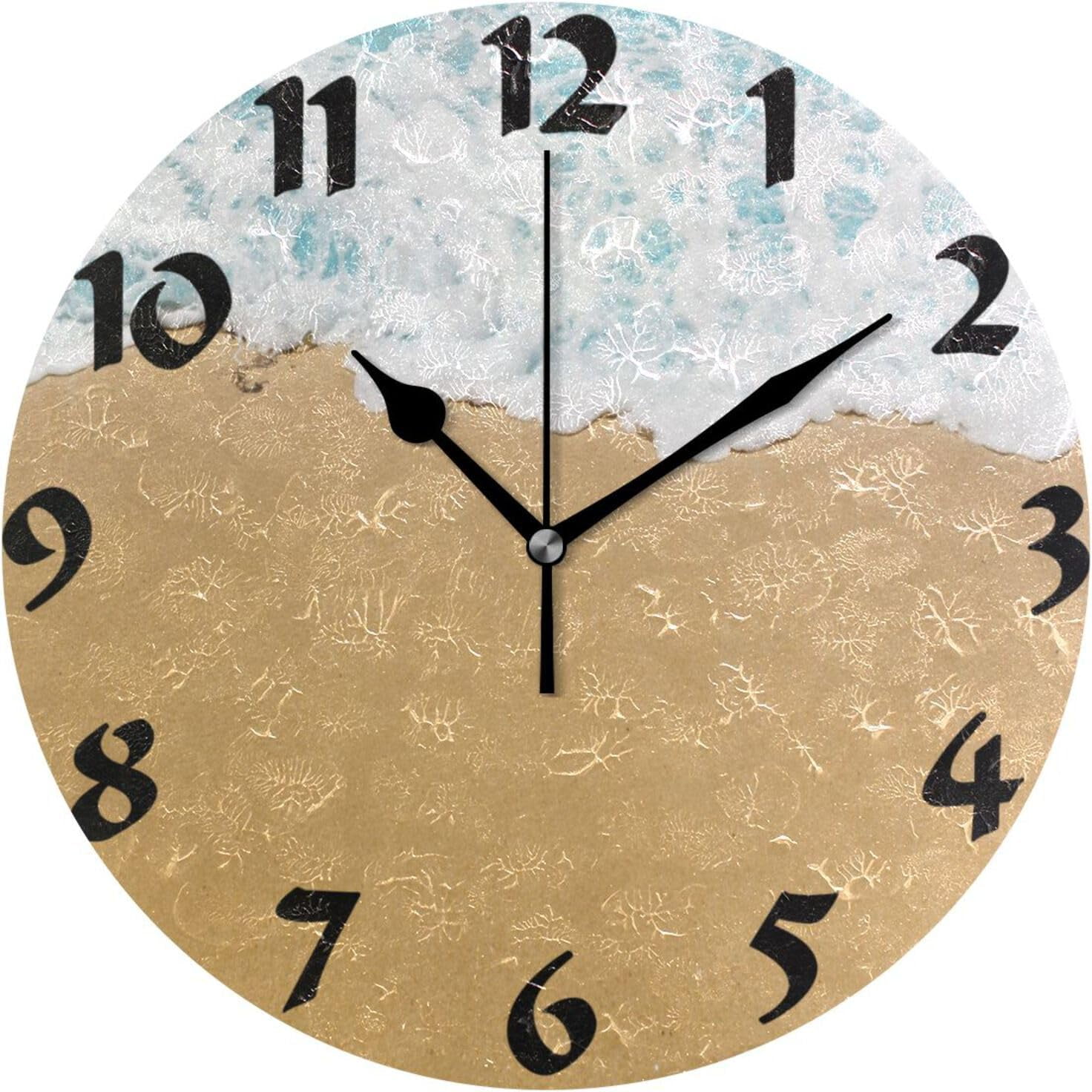 Dreamtimes Tropical Beach Wall Clock,Silent Non Ticking 10 Inch Battery ...