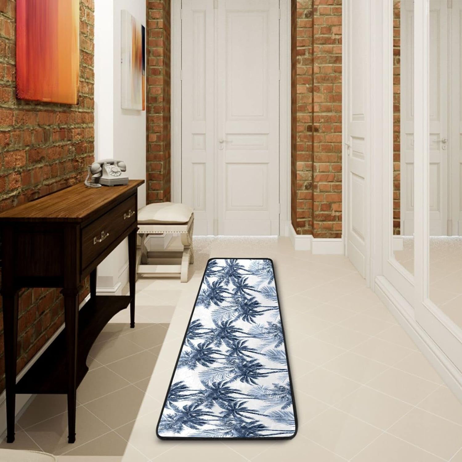 Dreamtimes Tropical Palm Trees Hallway Runner Rug 2'x6' Kitchen Rug ...