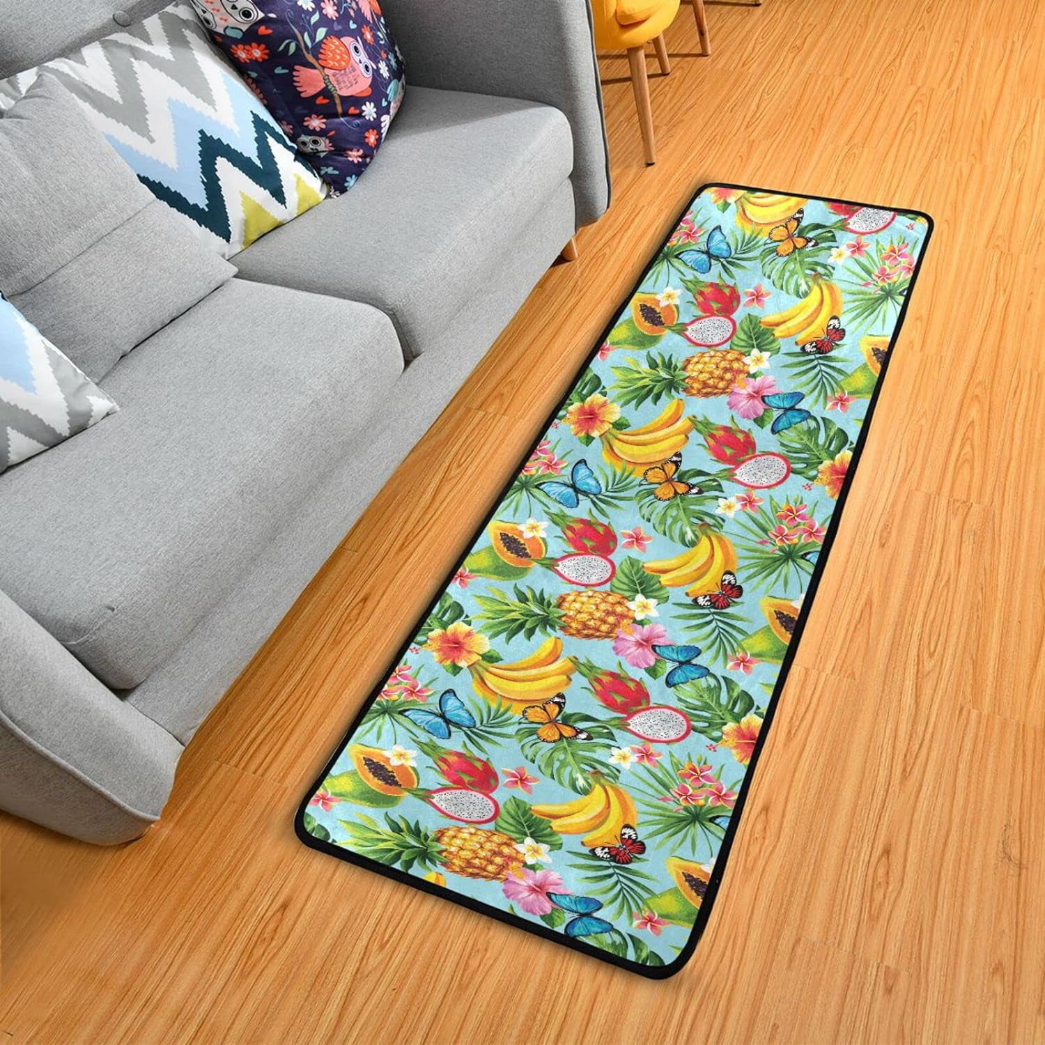 Dreamtimes Tropical Pineapple Banana Hallway Runner Rug 2'x6' Kitchen ...