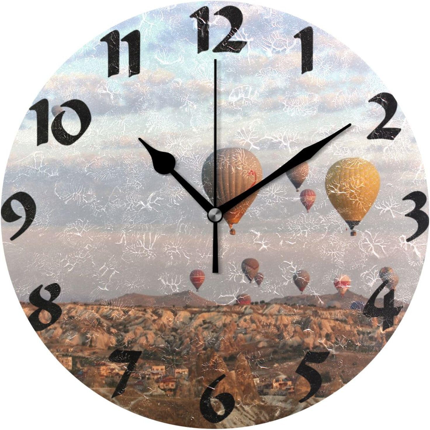 Dreamtimes Turkey Hot Air Balloon Wall Clock,Silent Non Ticking 10 Inch ...