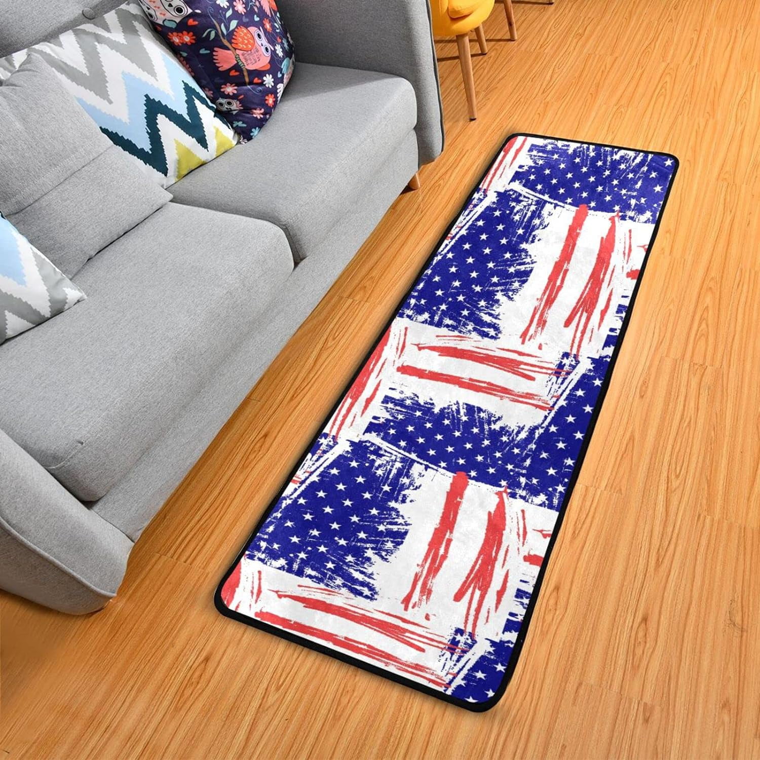 Dreamtimes USA Flags Freedom Hallway Runner Rug 2'x6' Kitchen Rug with ...