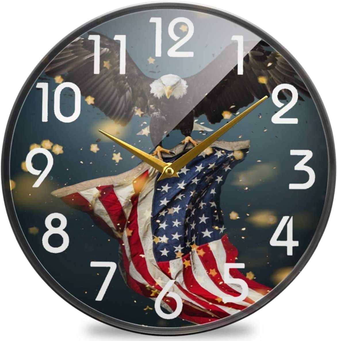 Dreamtimes USA Patriotic American Flag Vulture Round Wall Clock, 12 ...