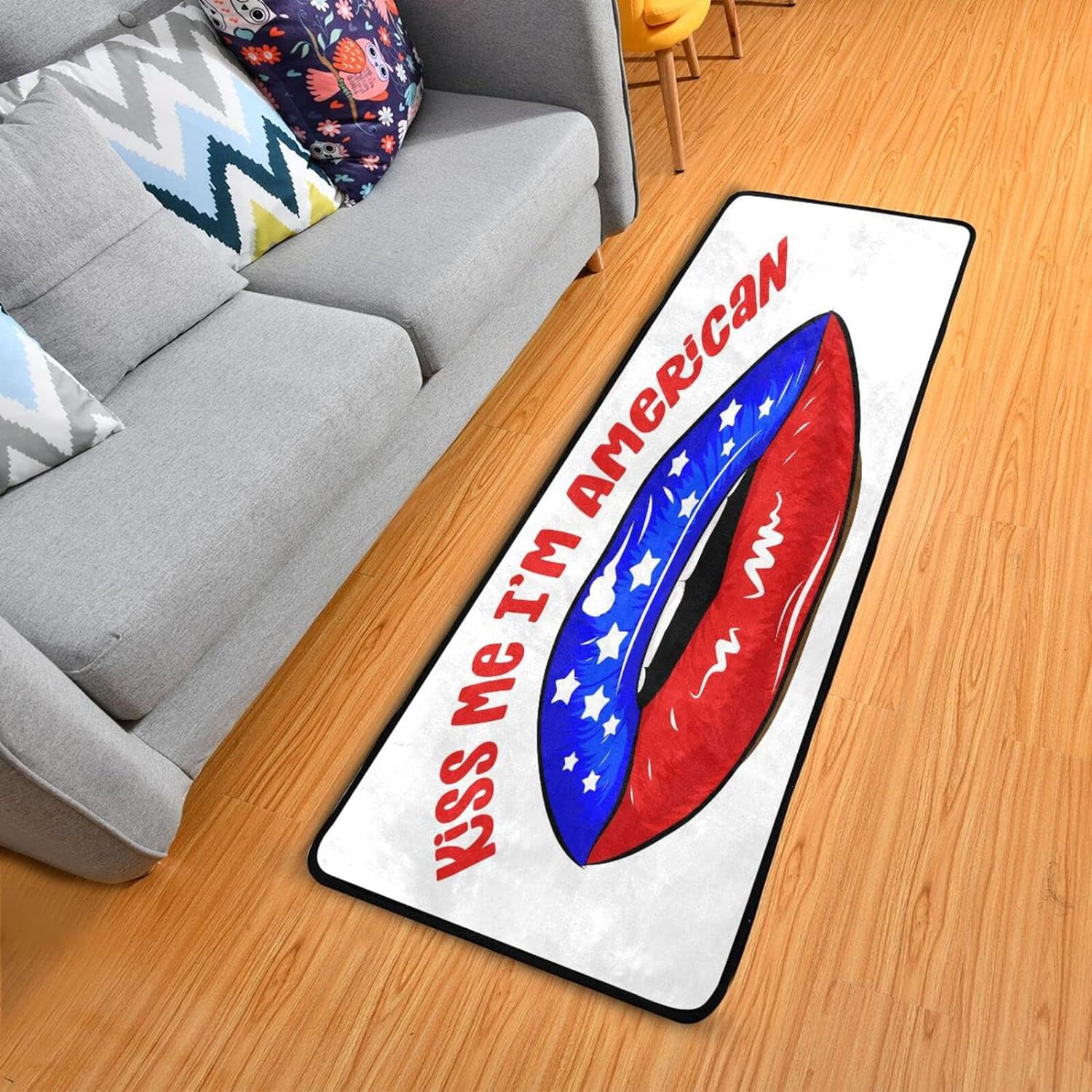 Dreamtimes USA Patriotic Quotes Hallway Runner Rug 2'x6' Kitchen Rug ...