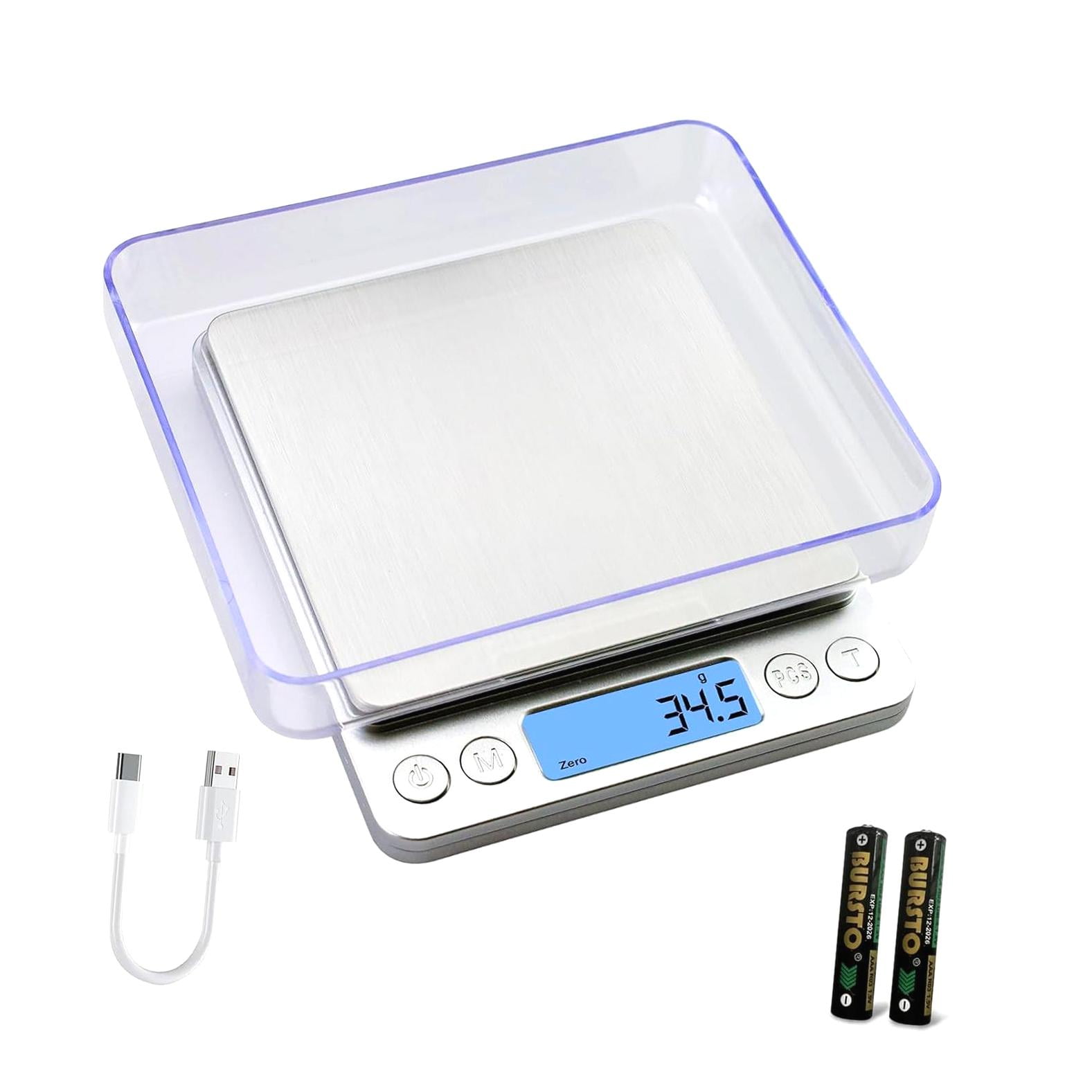 Dreamtimes USB Rechargeable Enhanced Mini Digital Scale, 3kg/0.1g Small ...