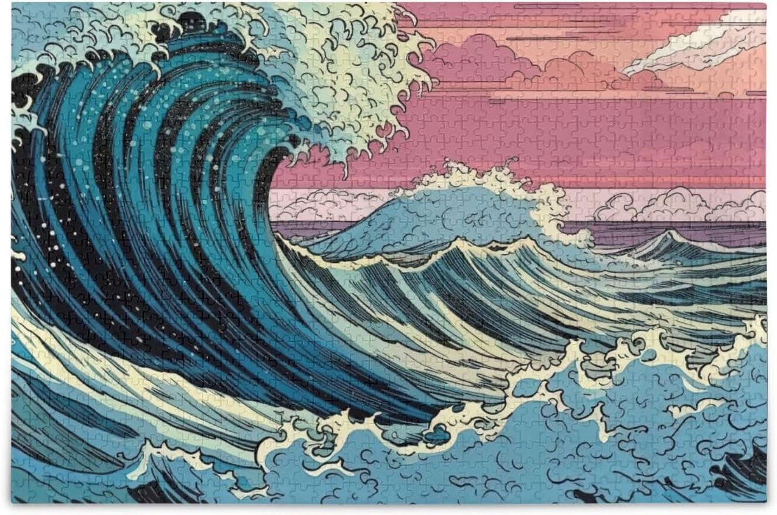 Dreamtimes Ukiyo-e Ocean Wave Jigsaw Puzzle 1000 Pieces, Zigsaw with ...