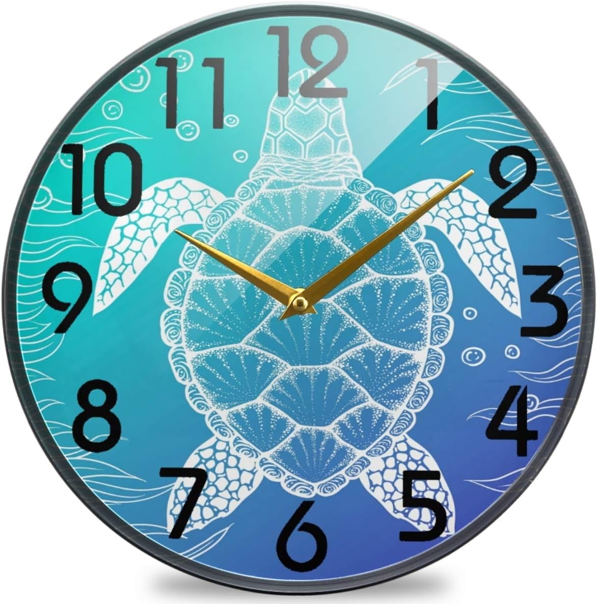 Dreamtimes Underwater Seaweed Sea Turtle Print Round Wall Clock, 10 ...